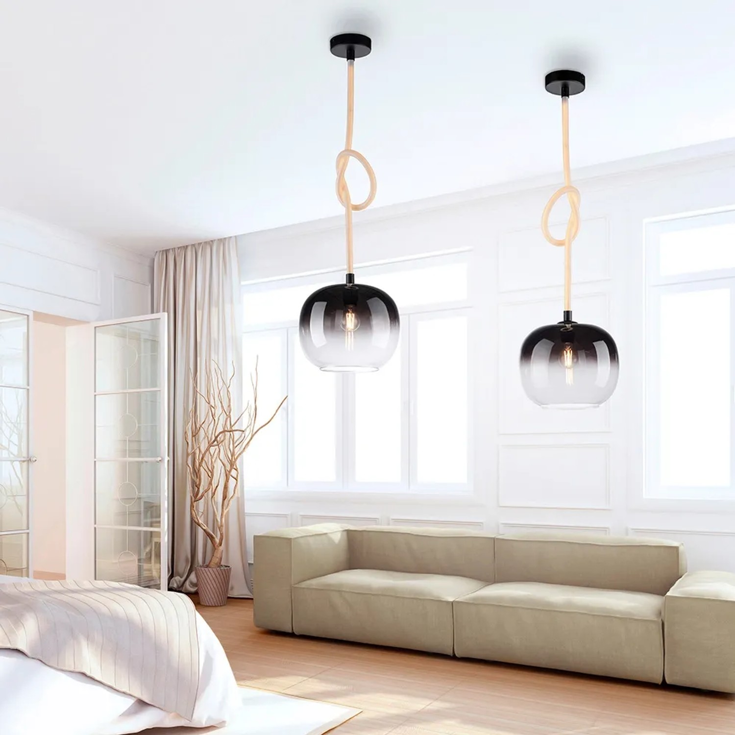 Paul Neuhaus LED-Pendelleuchte Luma 1-flammig Schwarz kaufen bei OBI