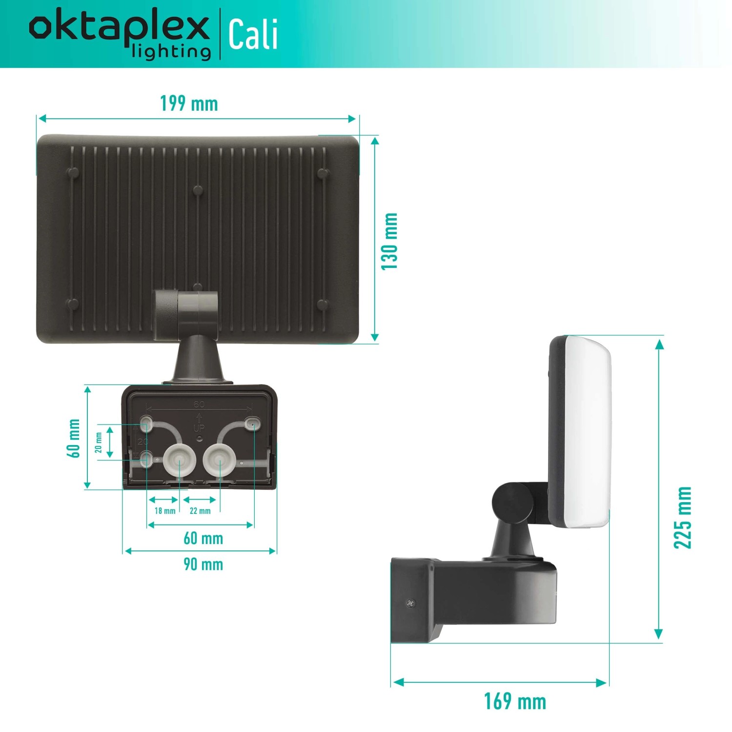Oktaplex LED Außenstrahler Cali IP65 3000K Warmweiß 30W Anthrazit Slave ...