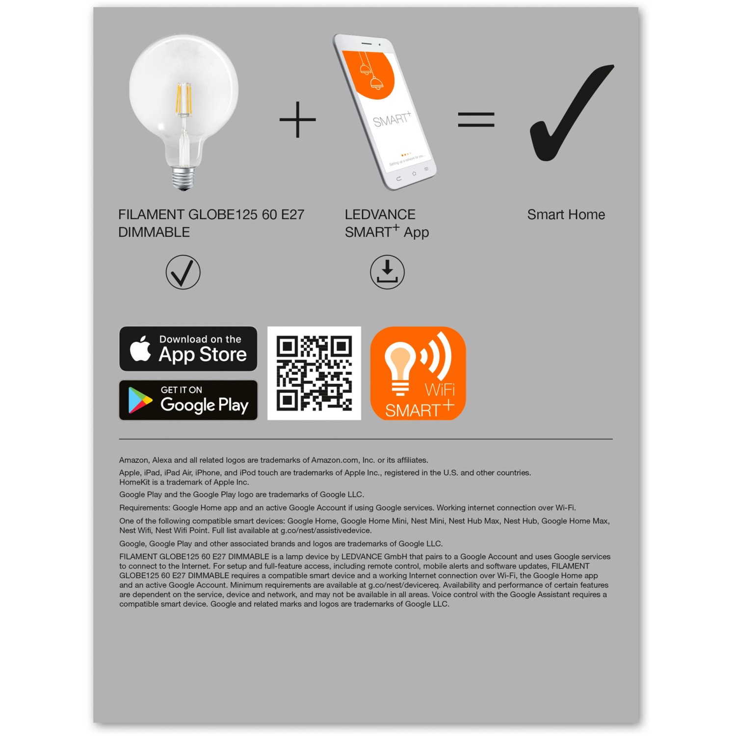 Ledvance Smart+ Leuchtmittel Wifi Filament Globe E27/6 W Klar kaufen bei OBI