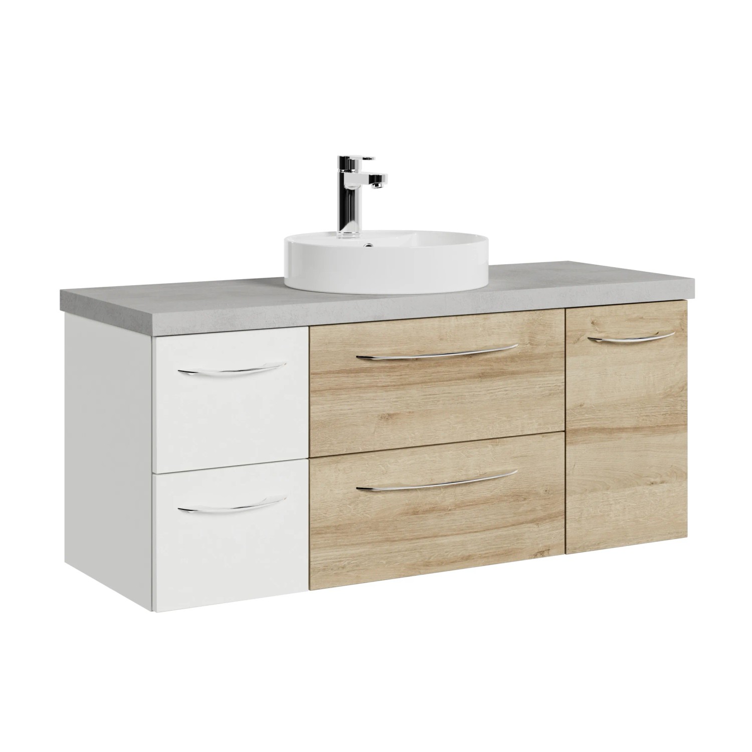 Pelipal Waschtischlösung-Set Serie 4035 Riviera Eiche Weiß Glanz-Oxid ...