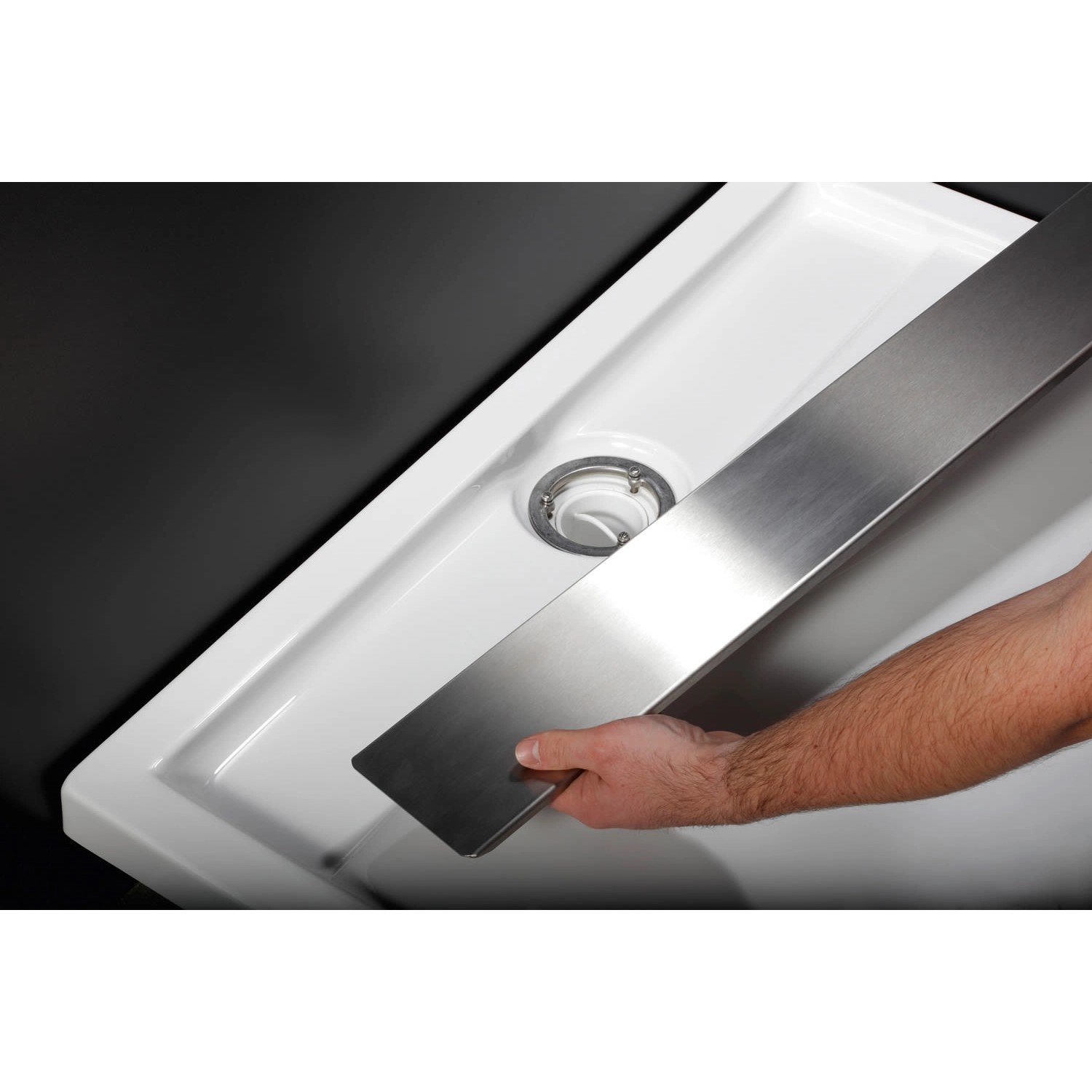 Steinkamp Duschwanne Living Weiß 120 x 100 cm mit Ablaufrinne ...