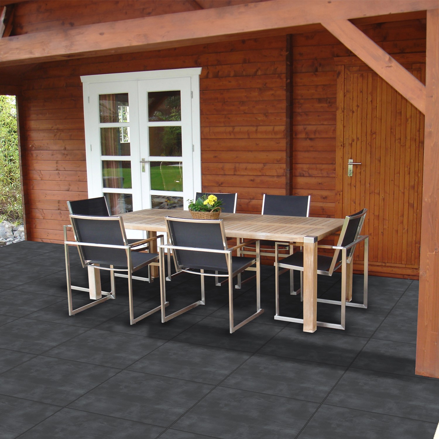 Eurostone Terrassenplatte Feinsteinzeug Streetline 60 x 60 x 2 cm 2 St ...