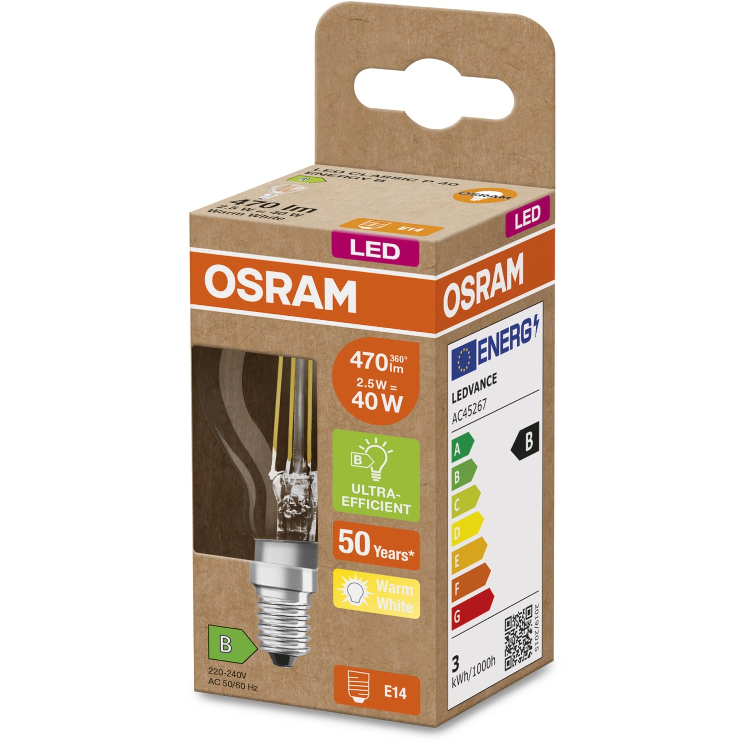 Osram LED-Leuchtmittel E14 Tropfenform 2,5 W 470 lm 7,7 x 4,5 cm (H x Ø) kaufen bei OBI