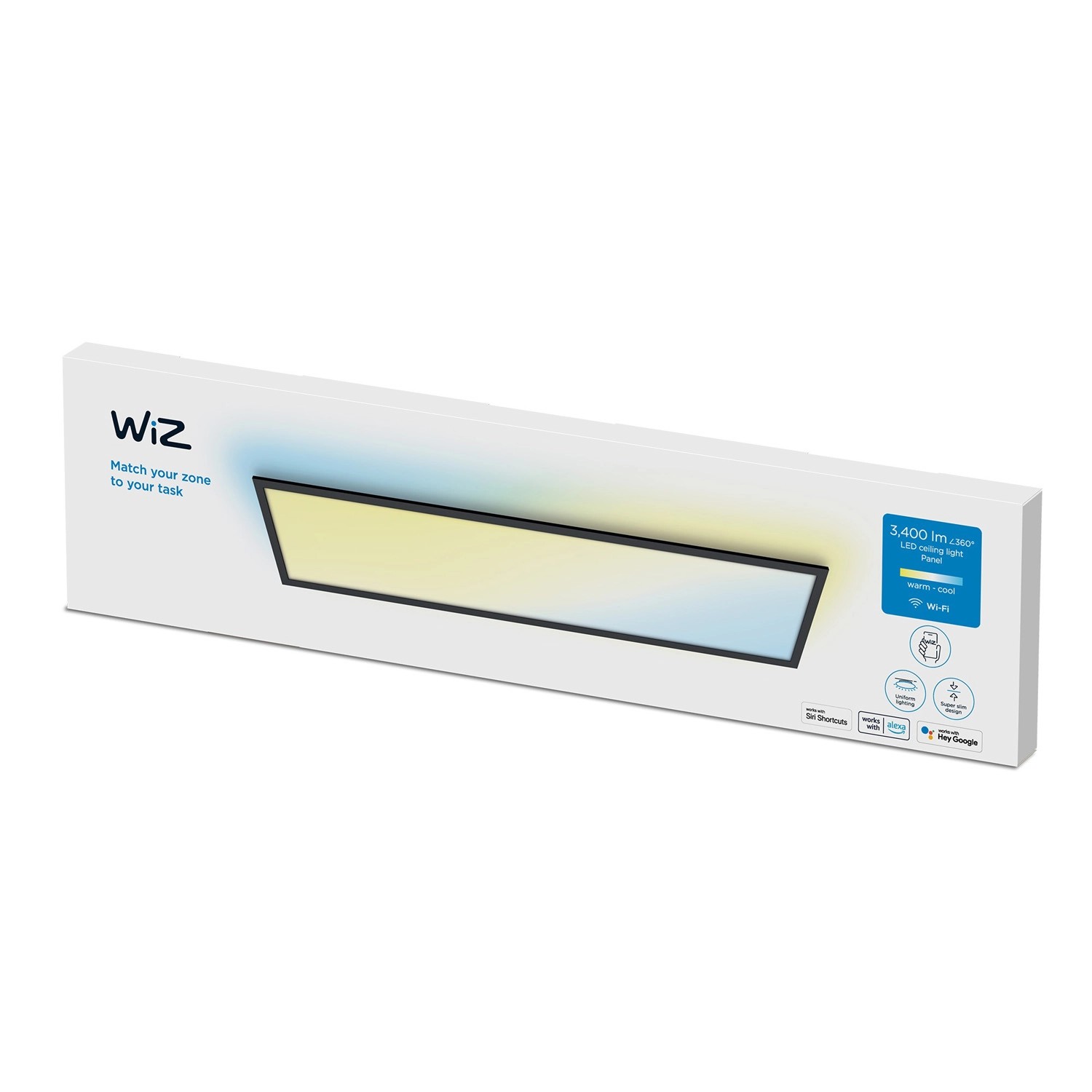 WiZ LED-Panel Rechteckig Tunable White 3400 lm Schwarz 119,5 cm x 29,5 cm kaufen bei OBI
