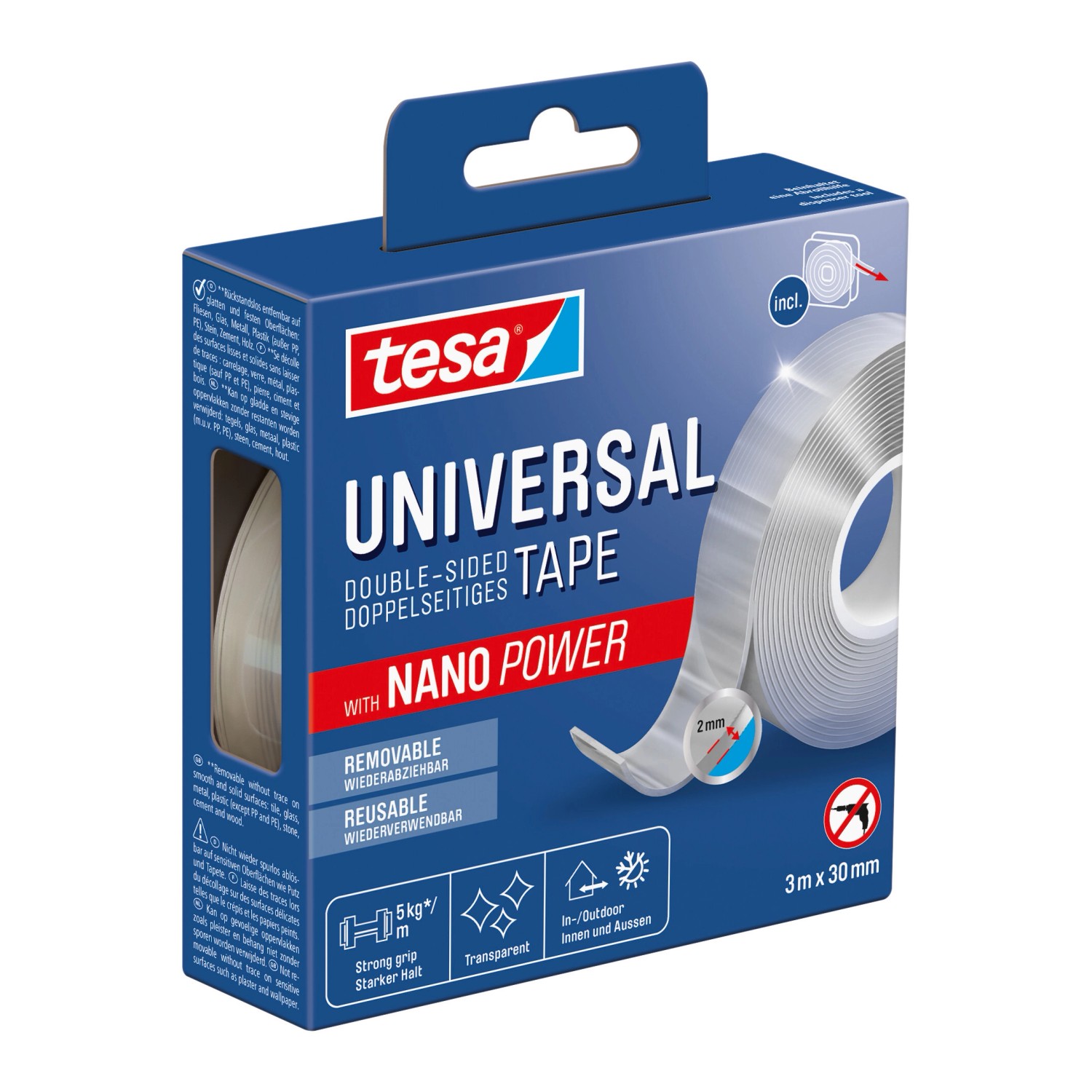 Tesa Universal-Klebeband Doppelseitig mit Nano-Power 3 m x 30 mm kaufen ...