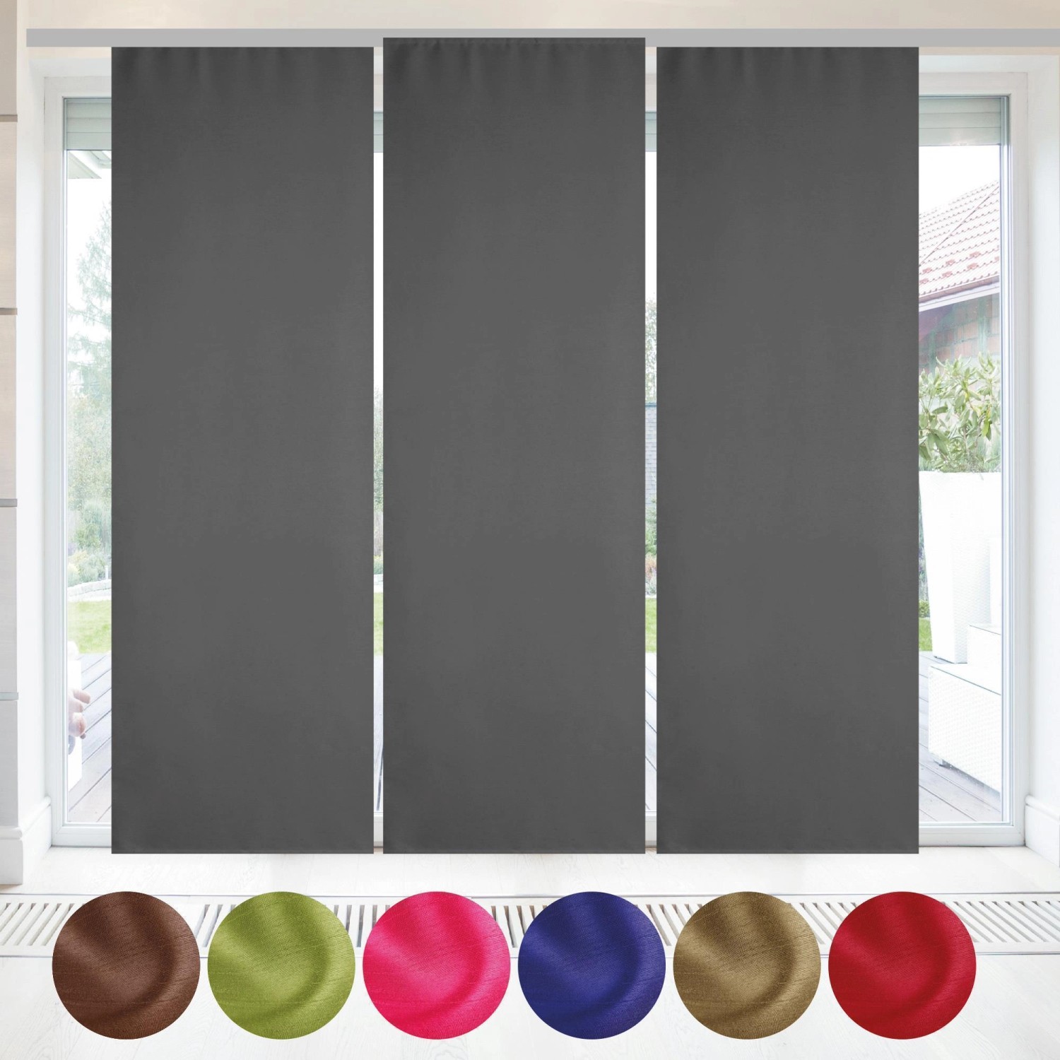 Arsvita 3er Pack Schiebegardine Blickdicht Alessia Braun kaufen bei OBI