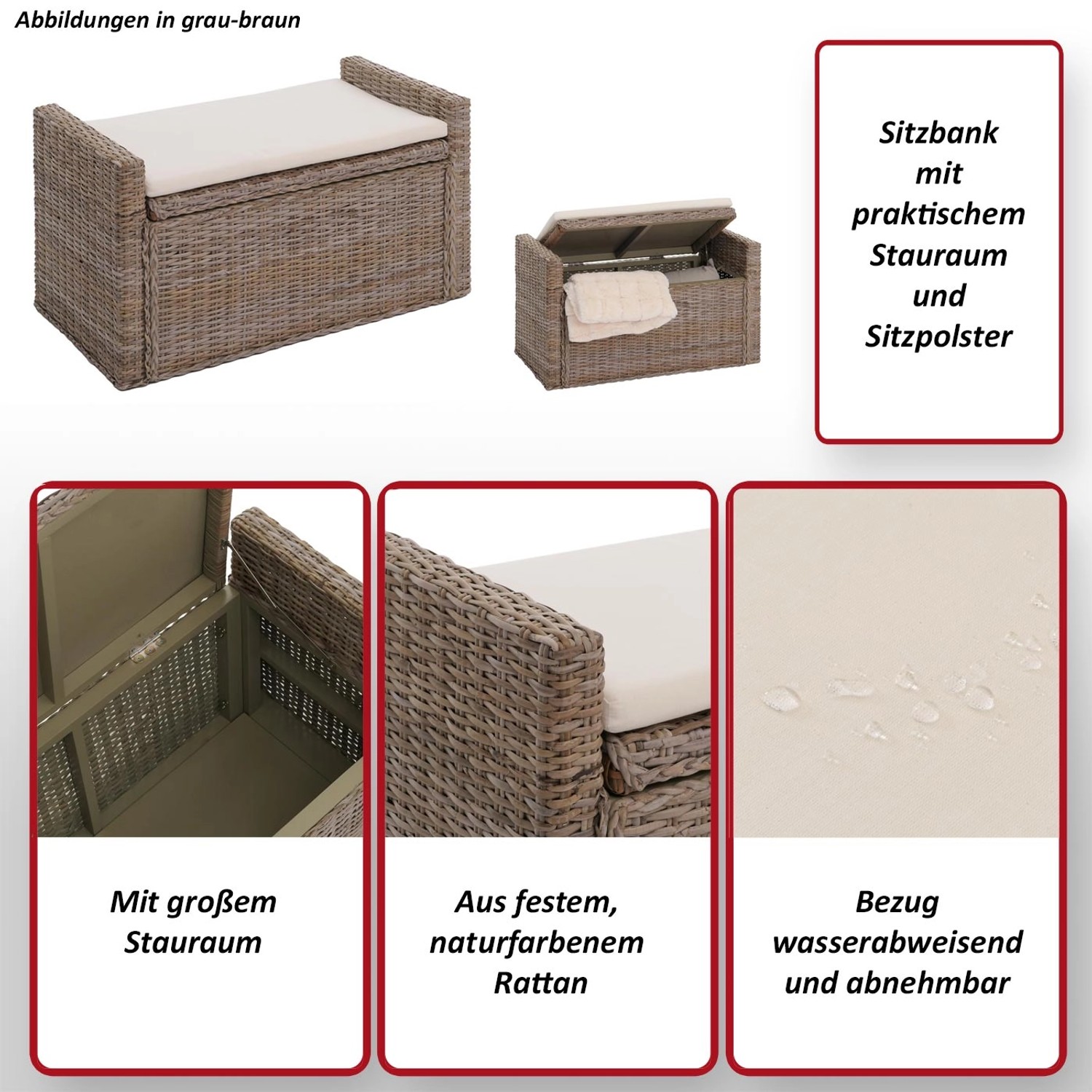 MCW Aufbewahrungstruhe Genua Rattan Honigfarben kaufen bei OBI