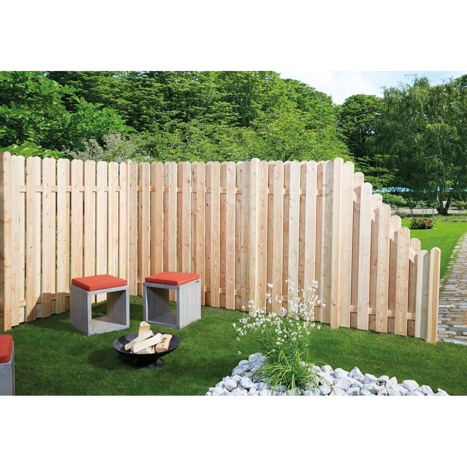 Sichtschutzzaun-Element Lüneburg geschlossen Douglasie 180/90 cm x 90 ...