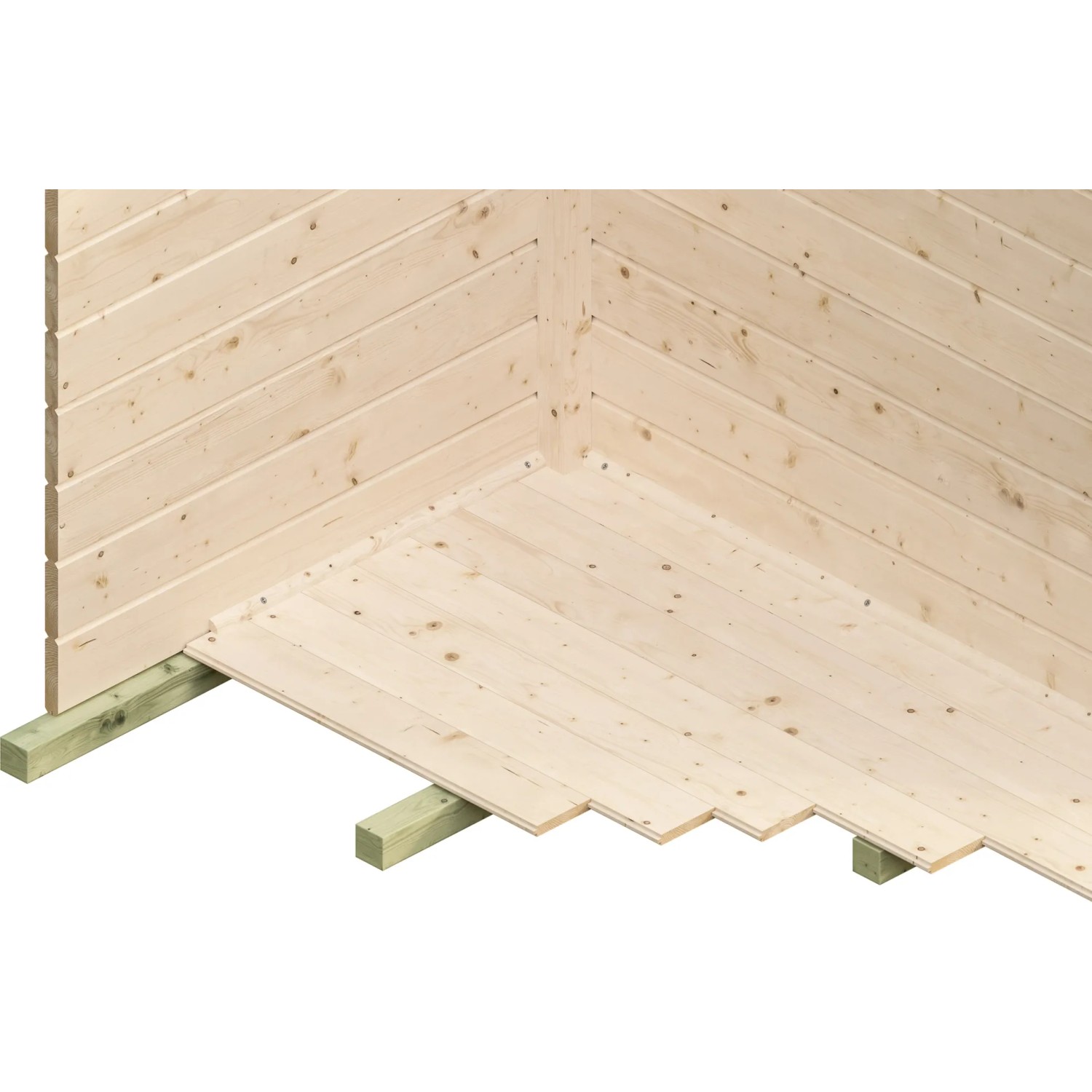 Skan Holz Holz Gartenhaus Solna 300 x 215 cm 28 mm Wandstärke mit Boden ...