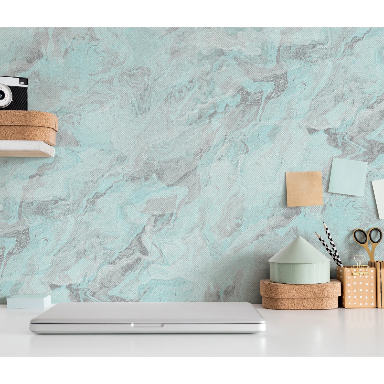 Erismann Vliestapete Carrara 10,05 m x 0,53 m Türkis kaufen bei OBI