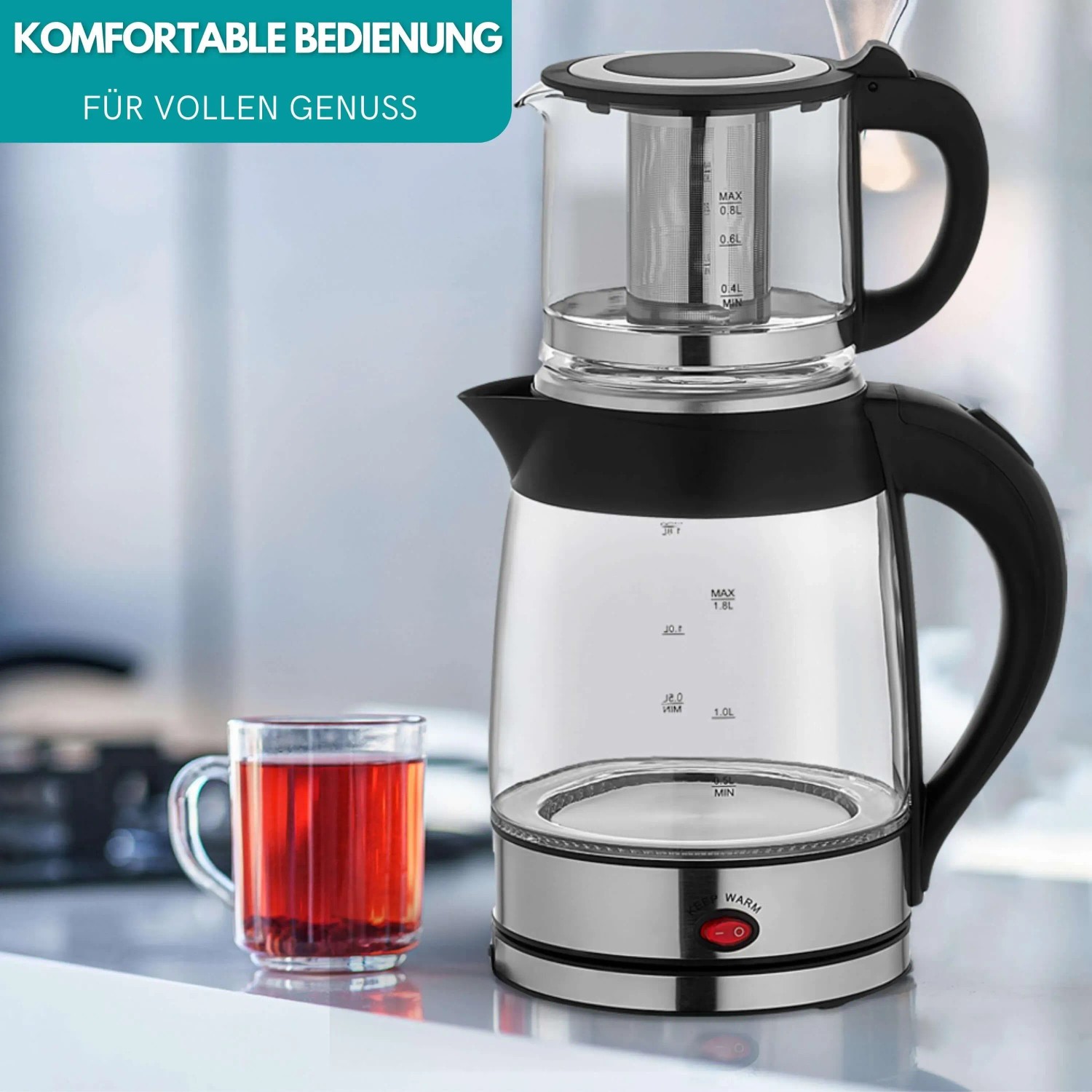 Zilan Elektrischer Teekocher ZLN-4858 1,8 L 2200 Watt kaufen bei OBI