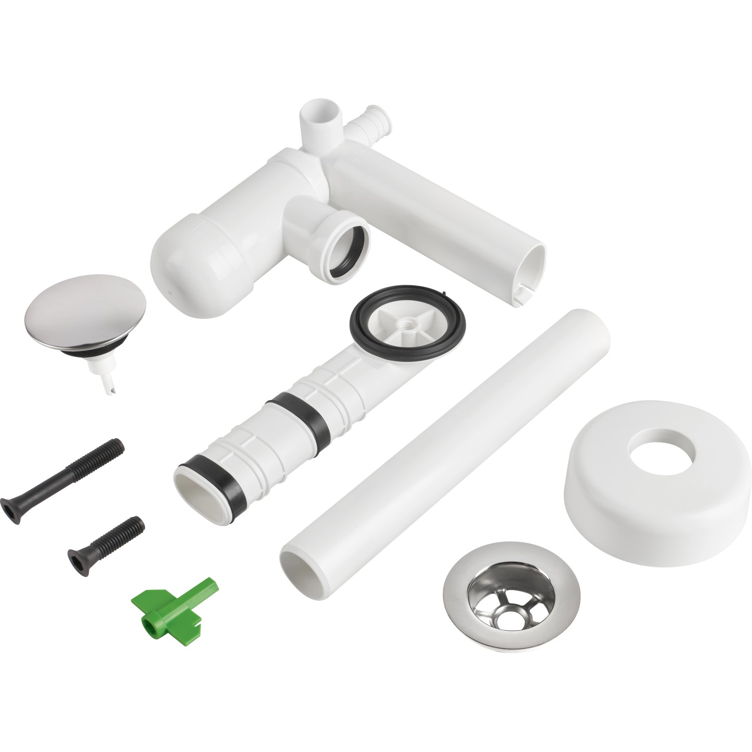 Prevex Preloc Raumspar-Siphon Ø 32 mm Weiß mit Pop-Up-Ventil Chrom ...