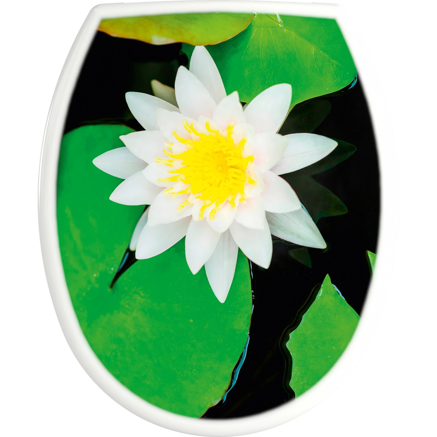 WC-Sitz Kunststoff Alpinweiß Motiv Lotus 36 cm x 44 cm kaufen bei OBI
