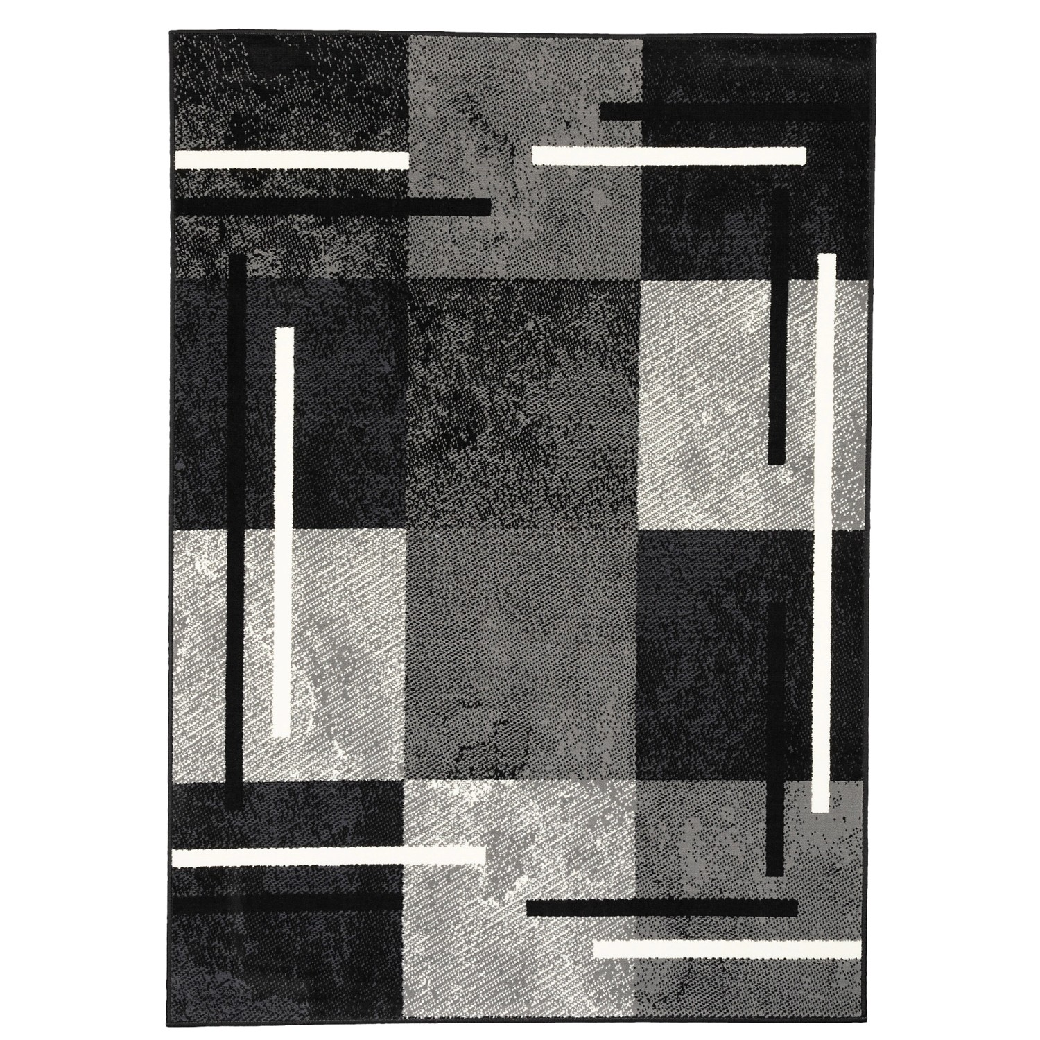 Pergamon Teppich Modern Trendline Karo Schwarz 80x150cm kaufen bei OBI