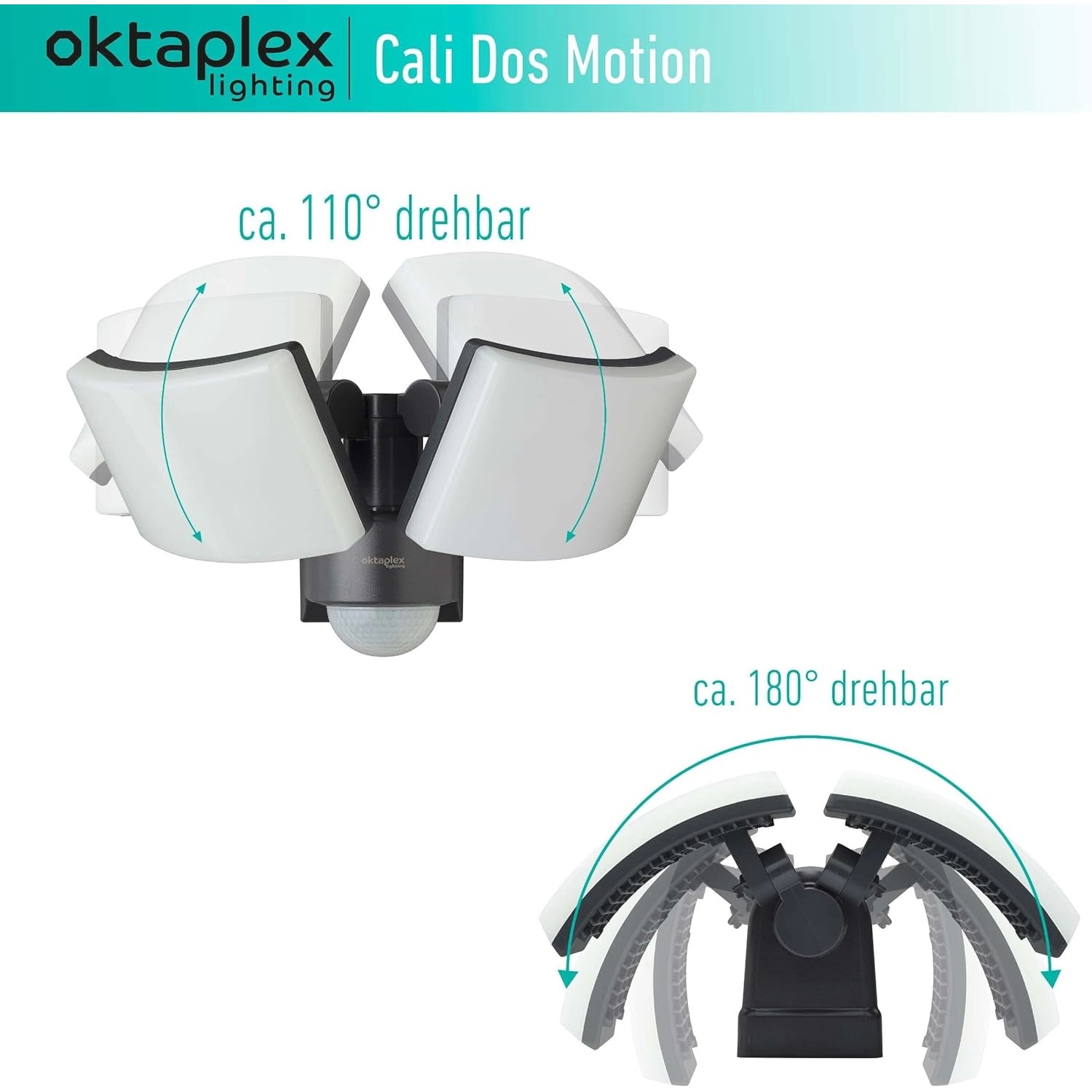 Oktaplex LED Außenstrahler mit Sensor Cali Dos Schwenkbar IP65 Warmweiß ...