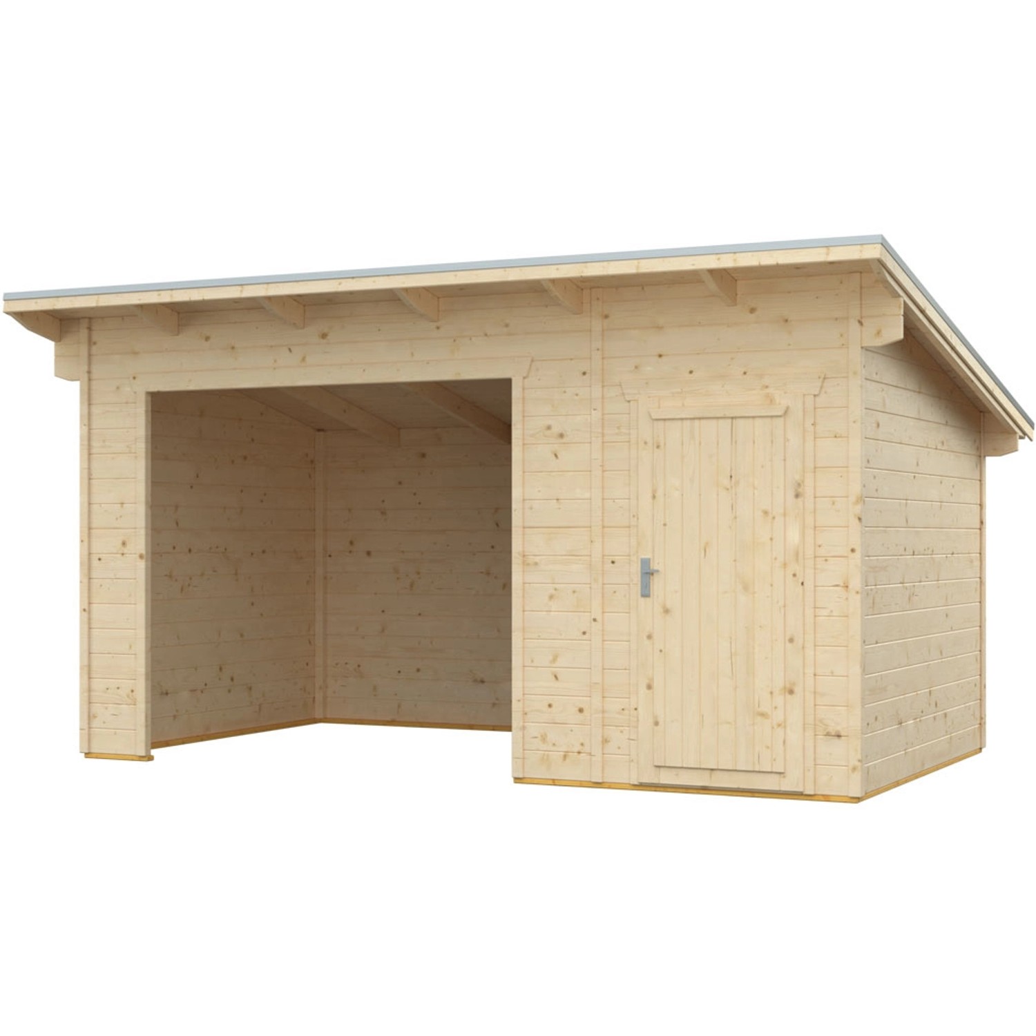 Skan Holz Holz-Gartenhaus Unterstand Knut Natur 430 cm x 250 cm kaufen ...