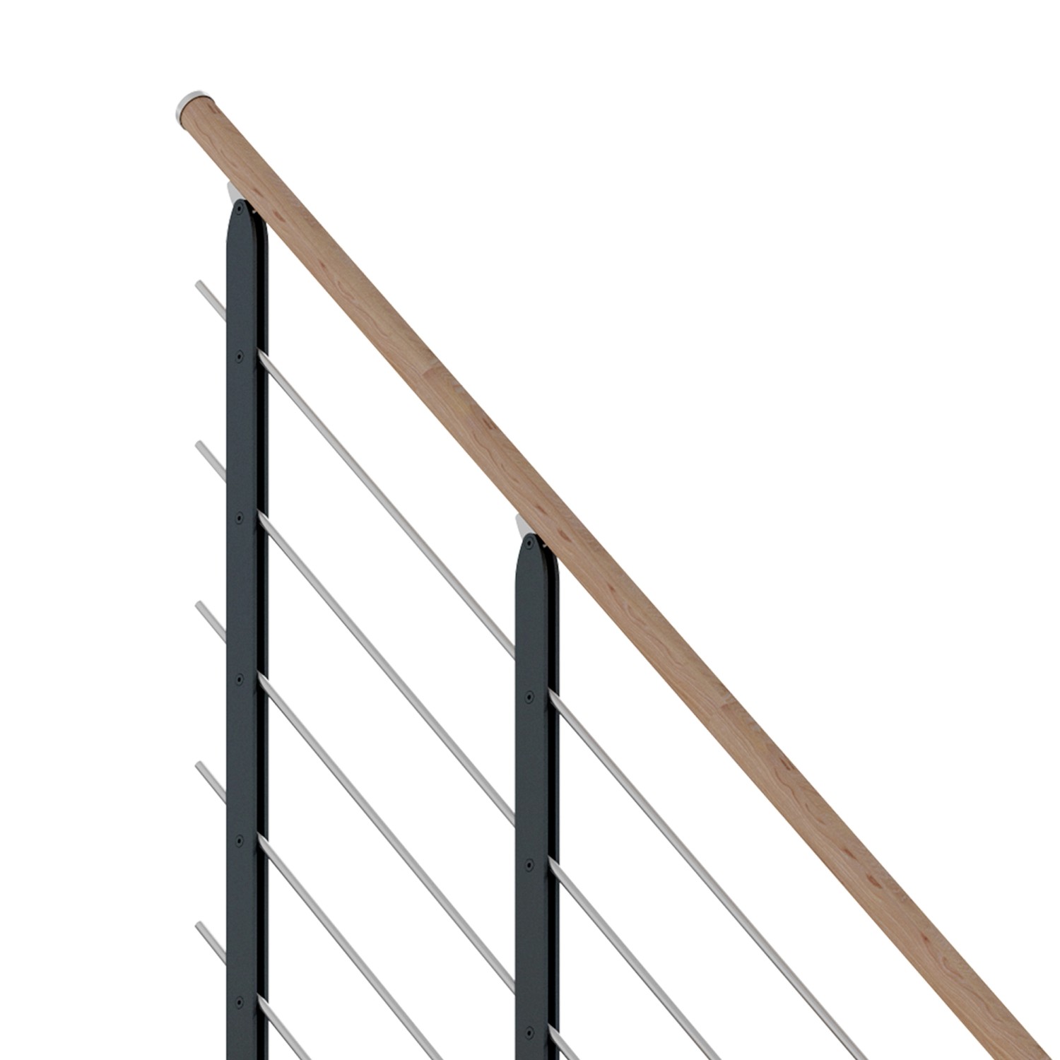 Dolle Mittelholmtreppe Sydney 13 Stufen Eiche Weiß 1/4gew. Metall ...