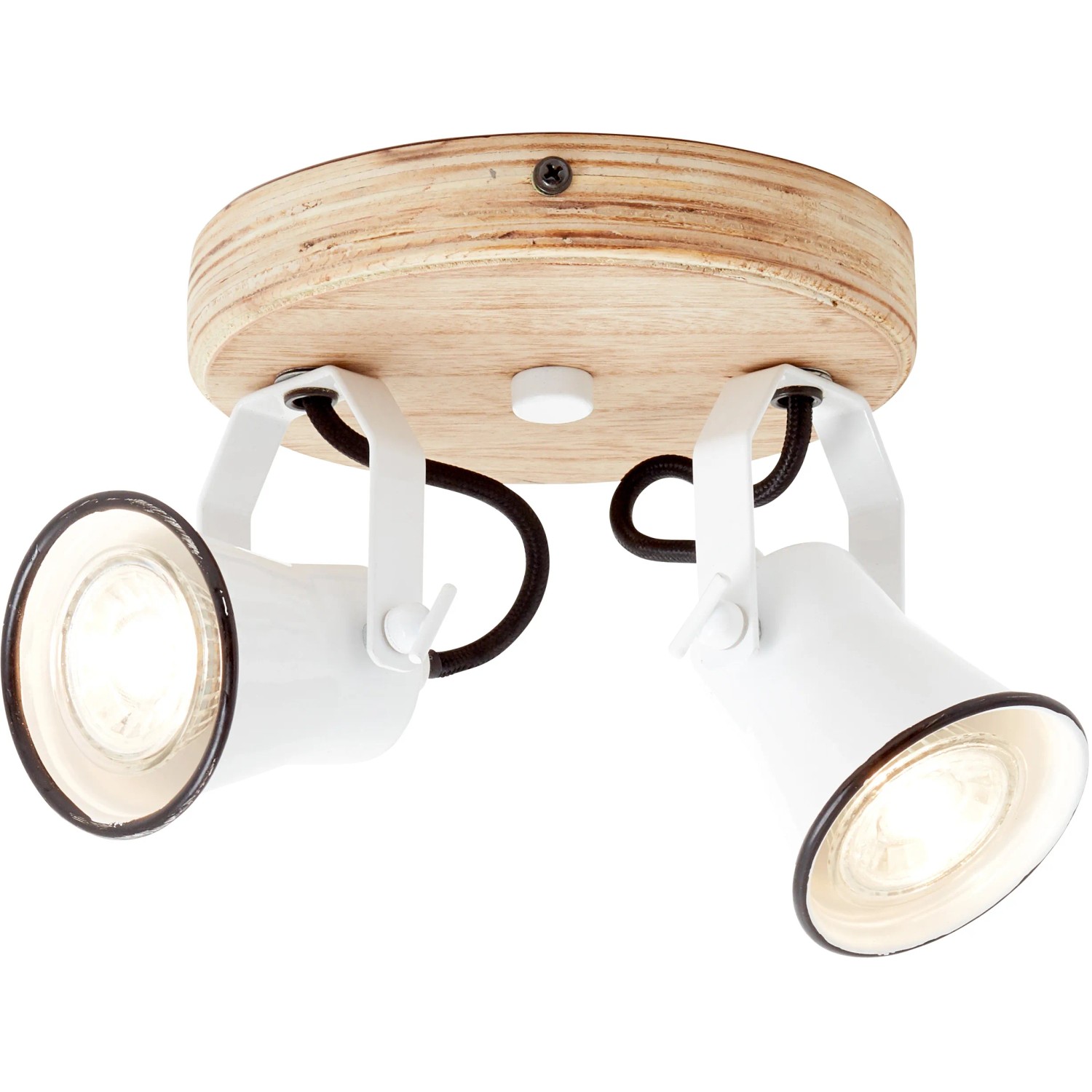 Brilliant Spotrondell Seed 2-flammig Weiß und Holz hell kaufen bei OBI