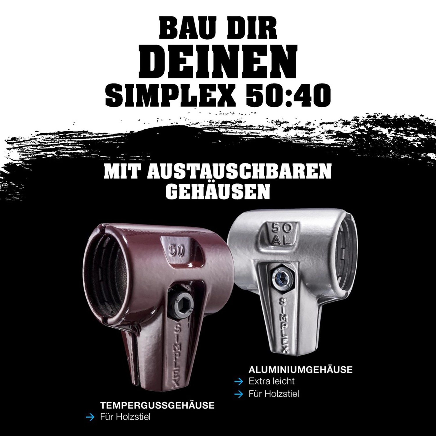 Halder Schonhammer Simplex 50:40 TPE-soft Superplastik mit Alugehäuse ...