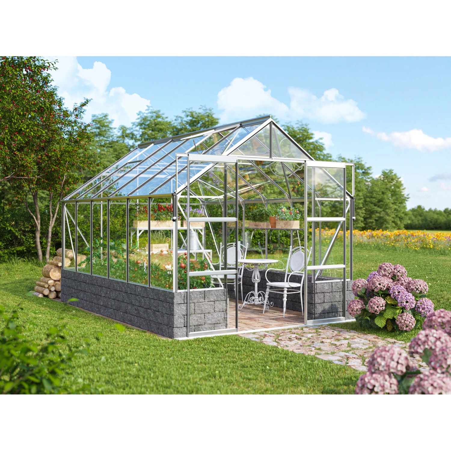Vitavia Gewächshaus Cassandra 9900 ESG Alu Inkl. Sockel Anthrazit 257 x ...