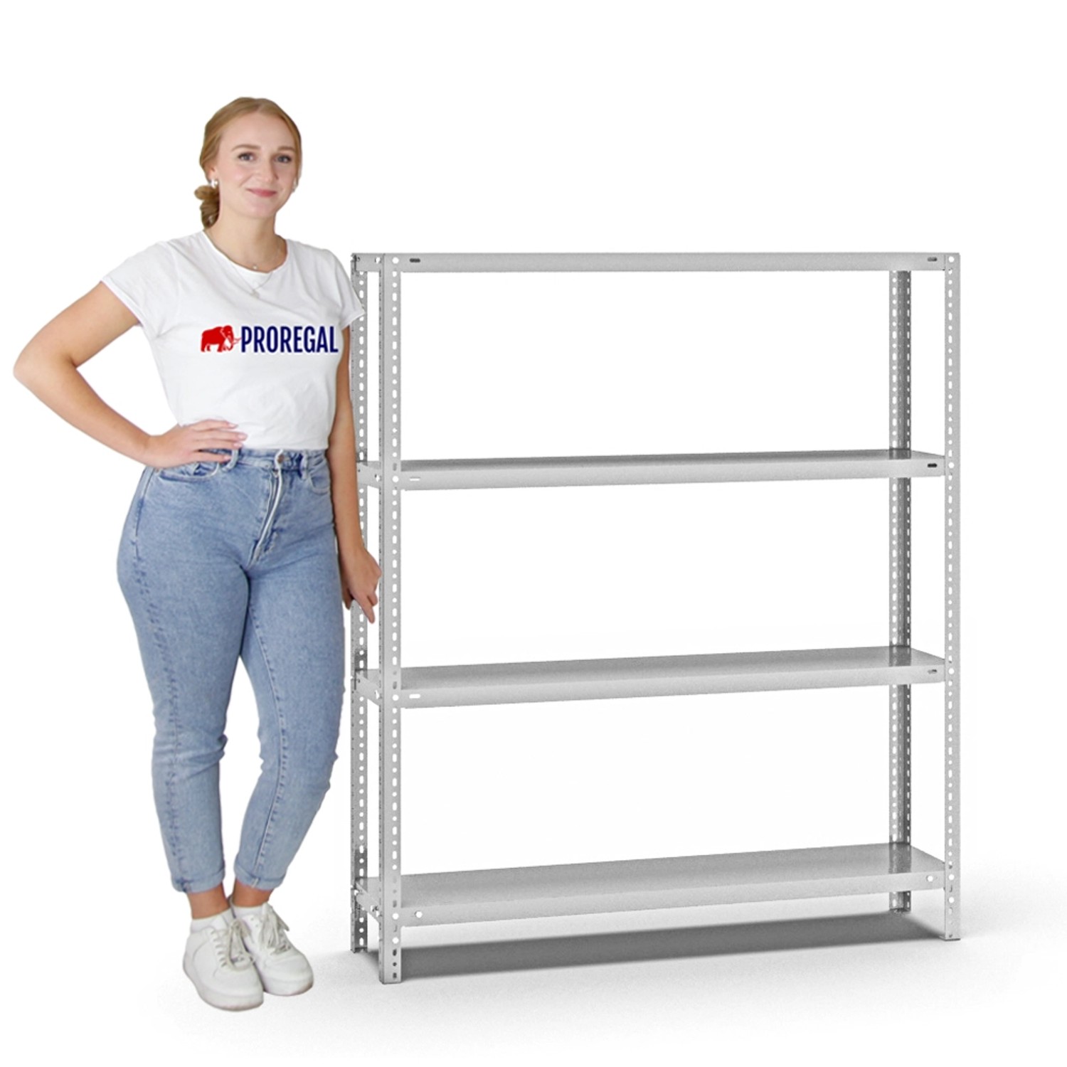 PROREGAL Fachbodenregal Schraubsystem Medium-Duty Grundregal HxBxT 150 ...