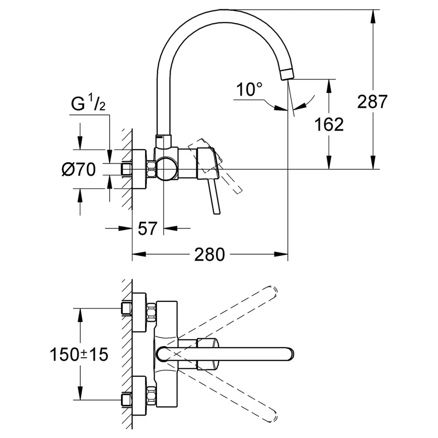 Grohe Küchenarmatur Concetto DN 15 für Wandmontagen kaufen bei OBI
