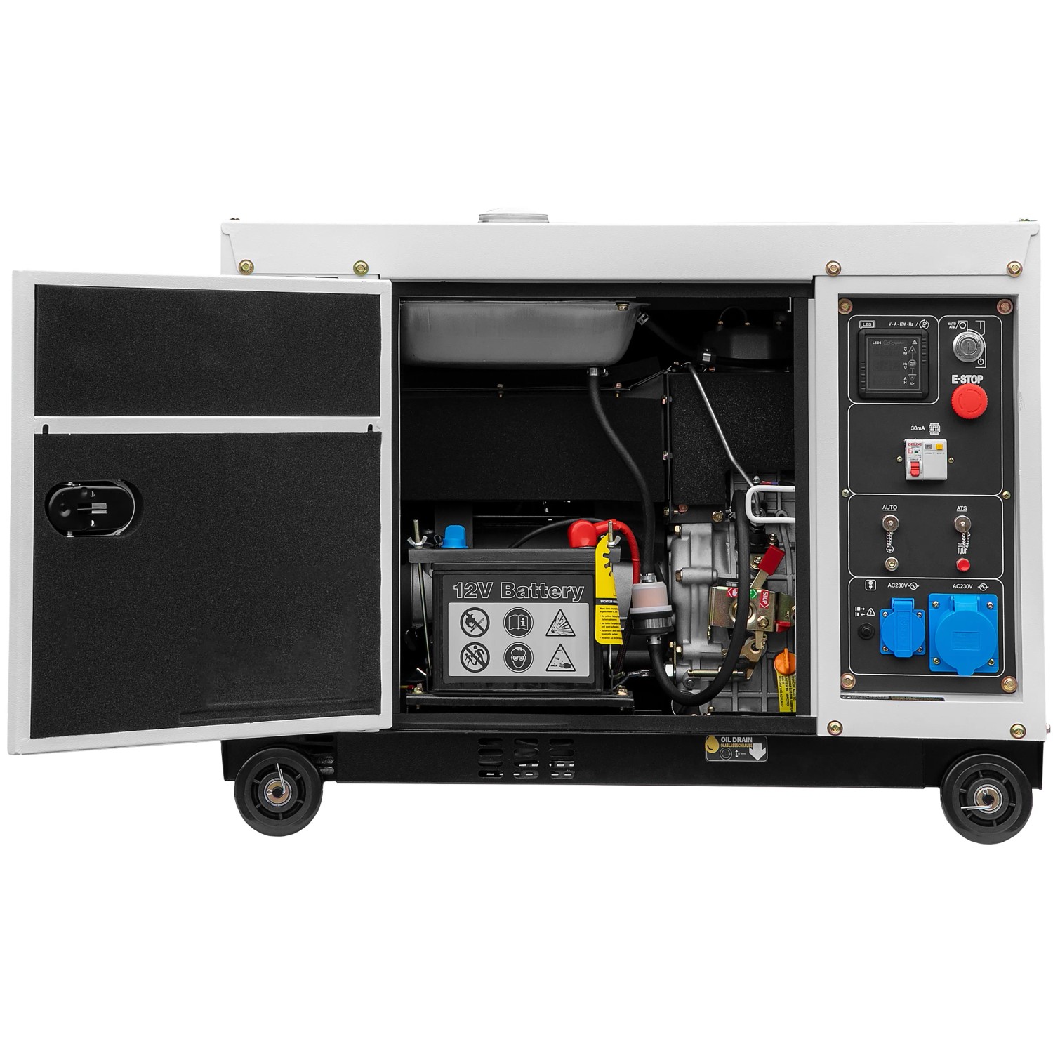 Hyundai Silent Diesel-Generator DHY8600SE DE mit 12 PS Motor und 6.5 kW ...