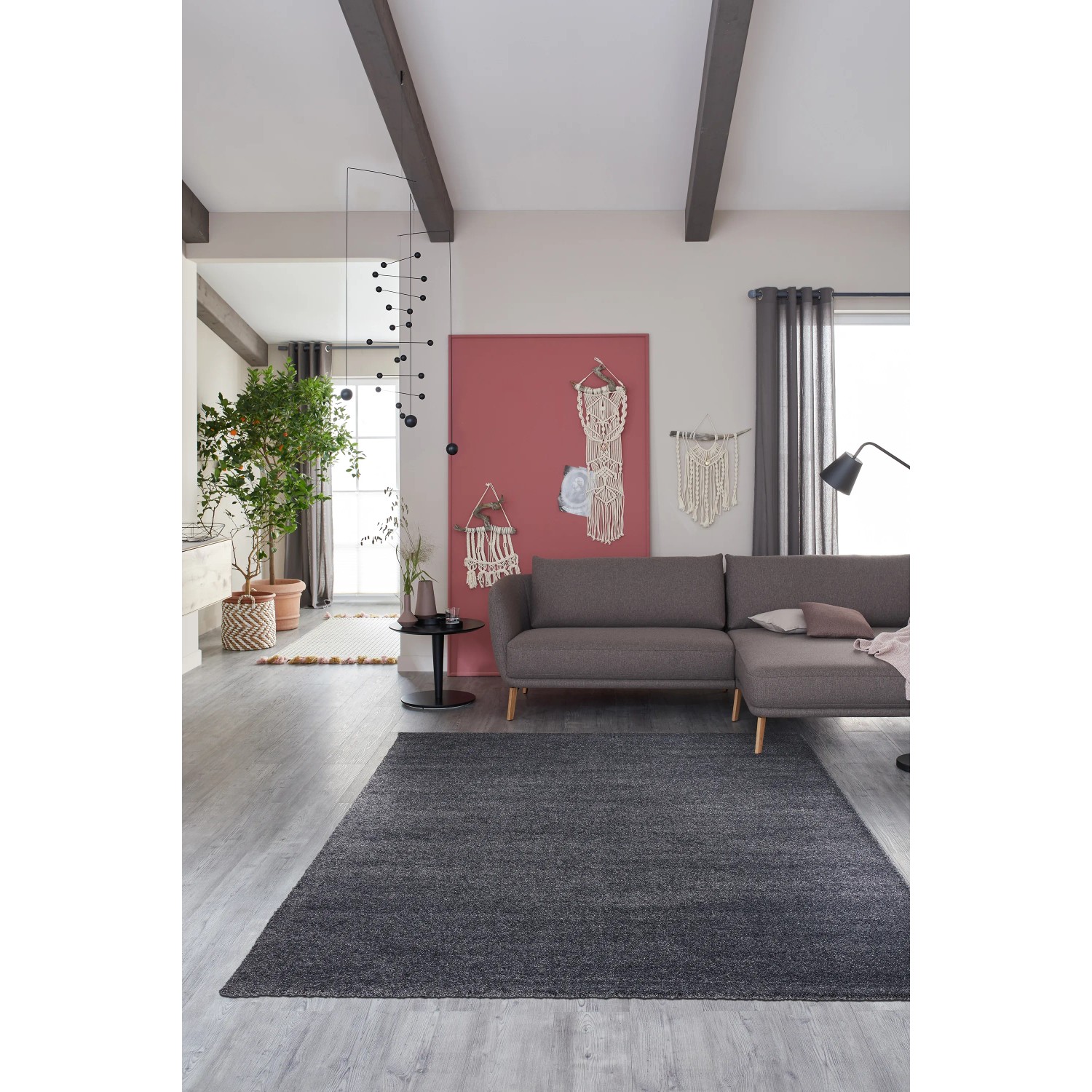 Schöner Wohnen Teppich Pure 200 cm x 290 cm Anthrazit kaufen bei OBI