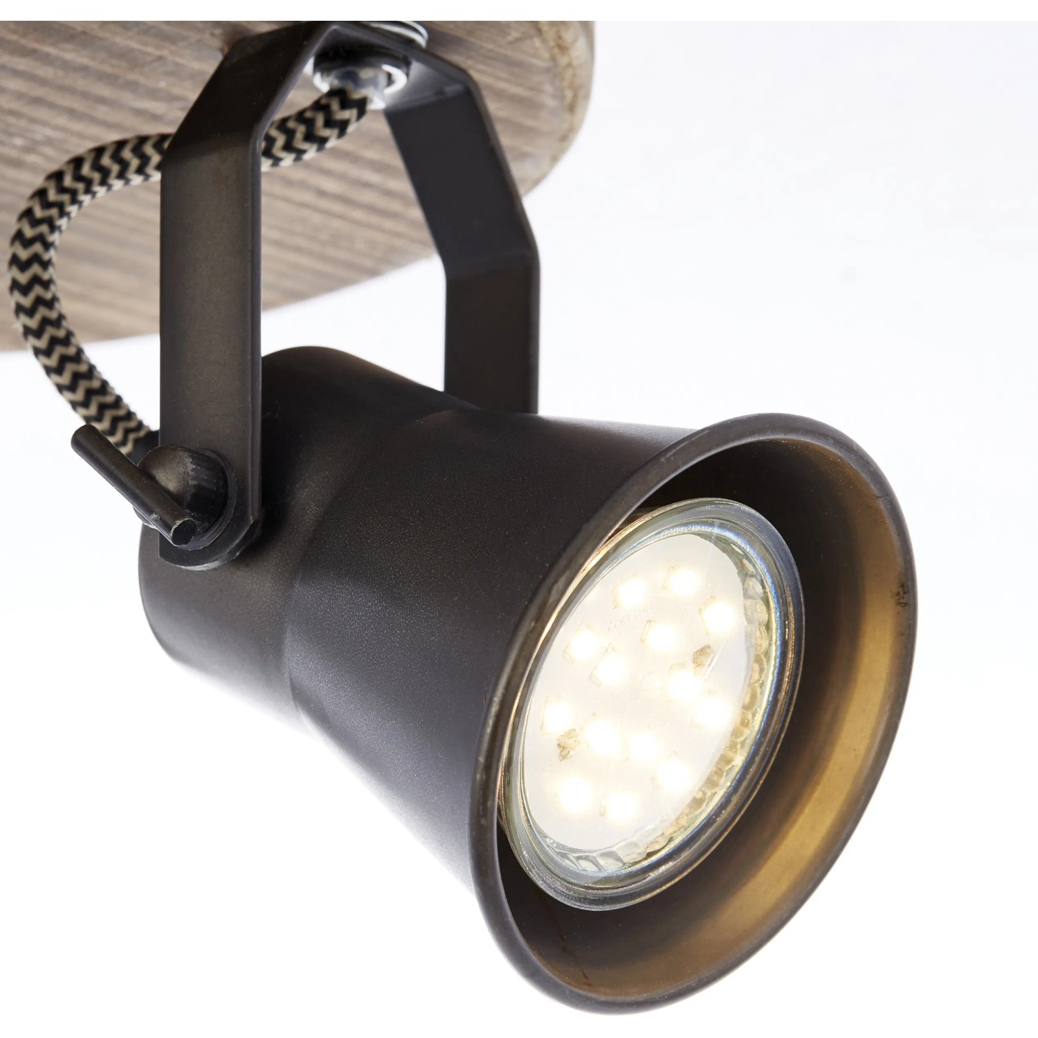 Brilliant Spotrondell Seed 3-flammig Schwarz Stahl und Holz hell kaufen ...