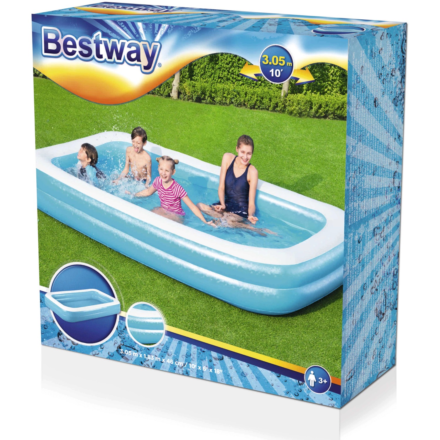 Bestway Family Pool 305 x 183 x 46 cm Blau Eckig kaufen bei OBI