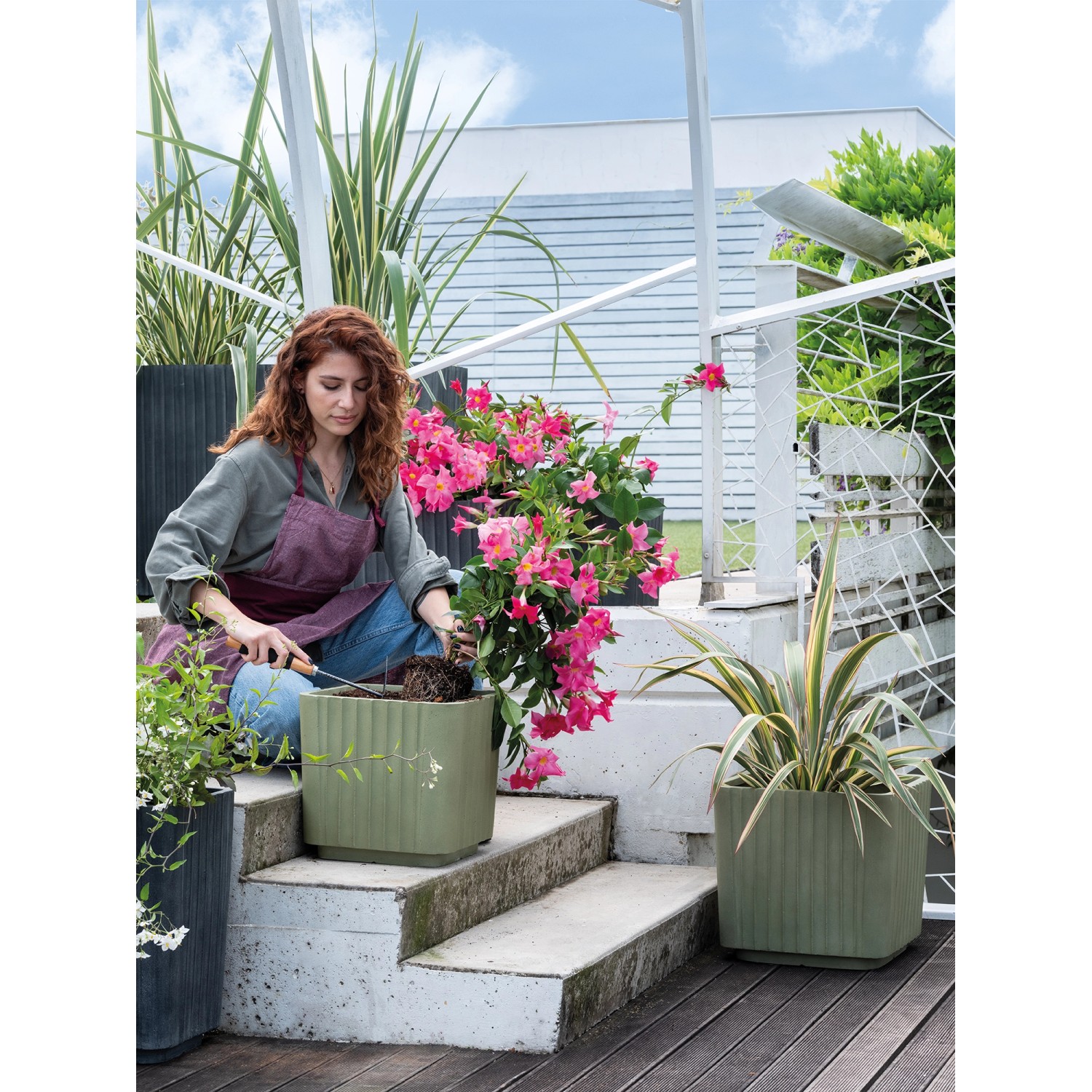 Deroma Pflanzkasten Hoch Link 2er Set Olive kaufen bei OBI