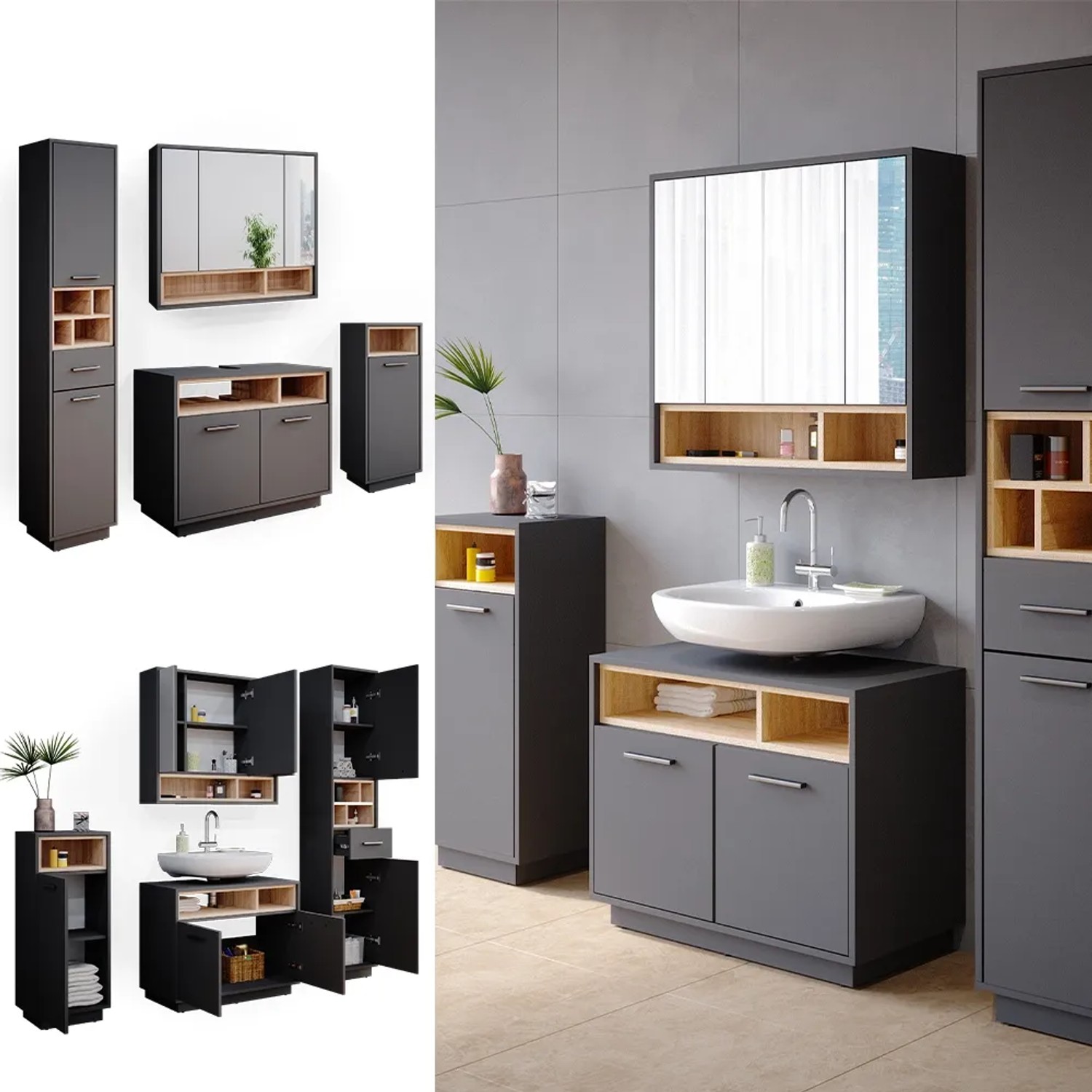 Badmoebel Set Mit Spiegelschrank