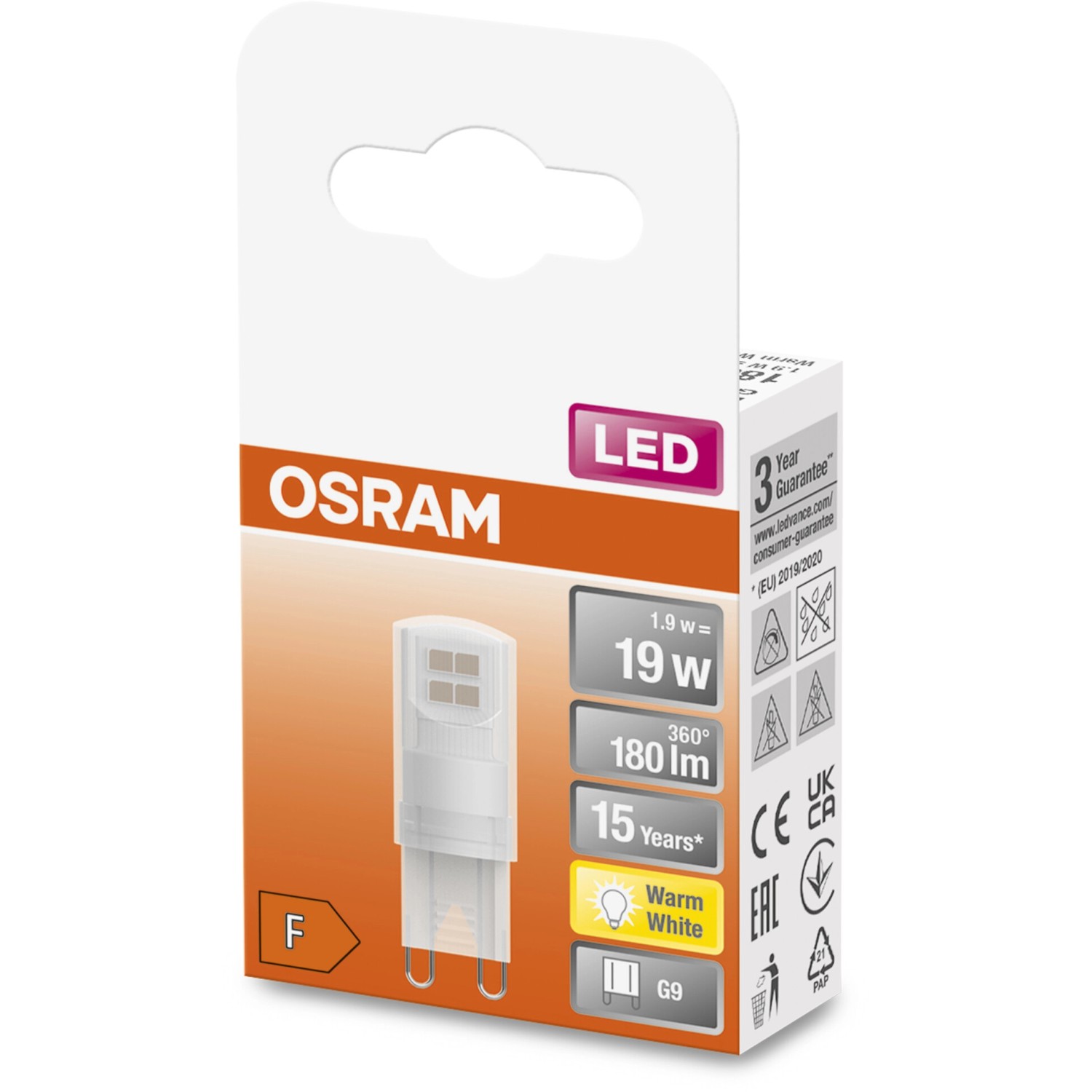 Osram LED-Leuchtmittel G9 1,9 W Warmweiß 180 lm EEK: F 4,6 x 1,5 cm (H x Ø) kaufen bei OBI