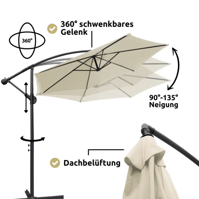 Elegantes Ampelschirm 4m Durchmesser Ebenbild