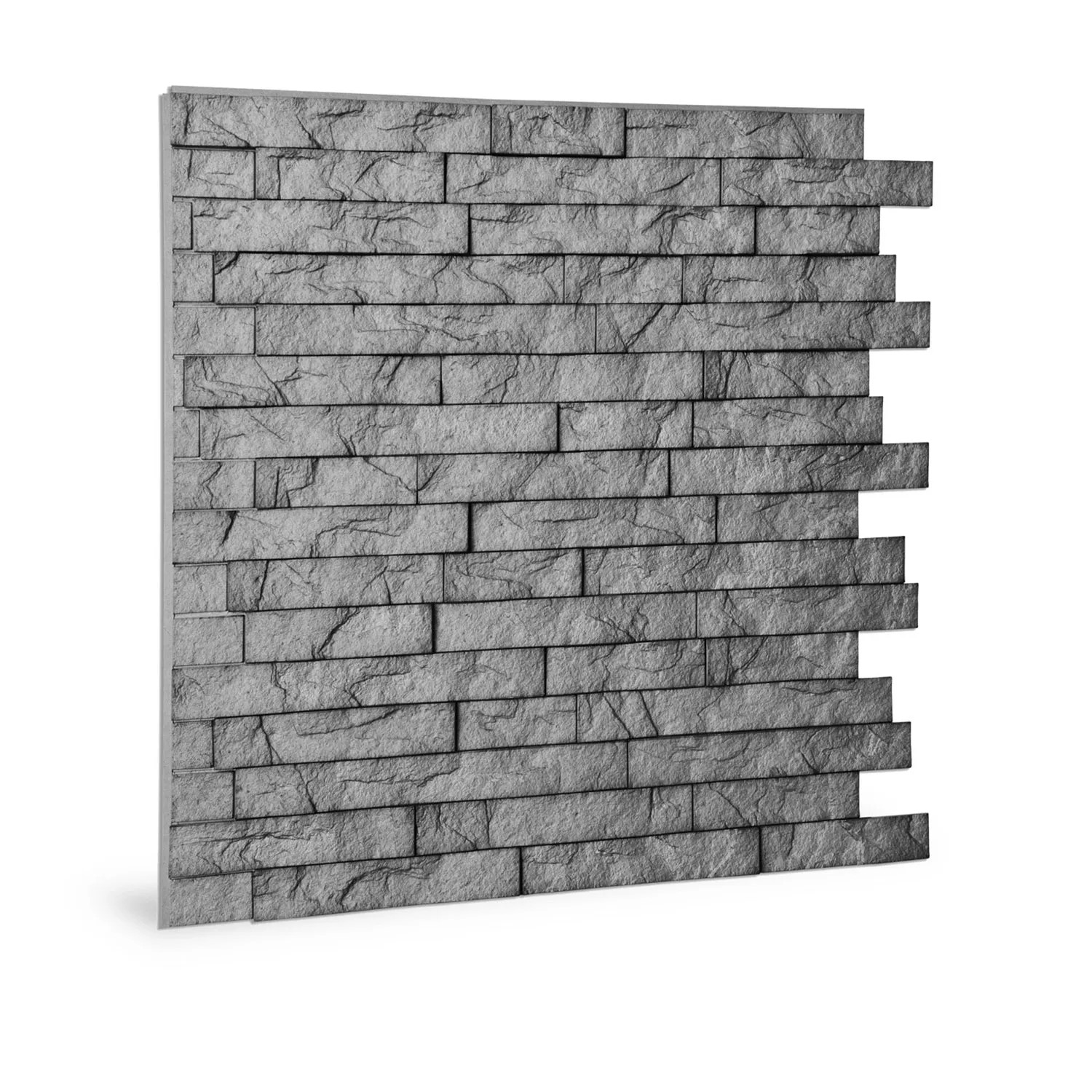 PROFHOME 3D 704500 Ledge Stone Portland Cement Dekorpaneel Stein Optik Grau 2 m2 610 x 600 x 0,8 ...