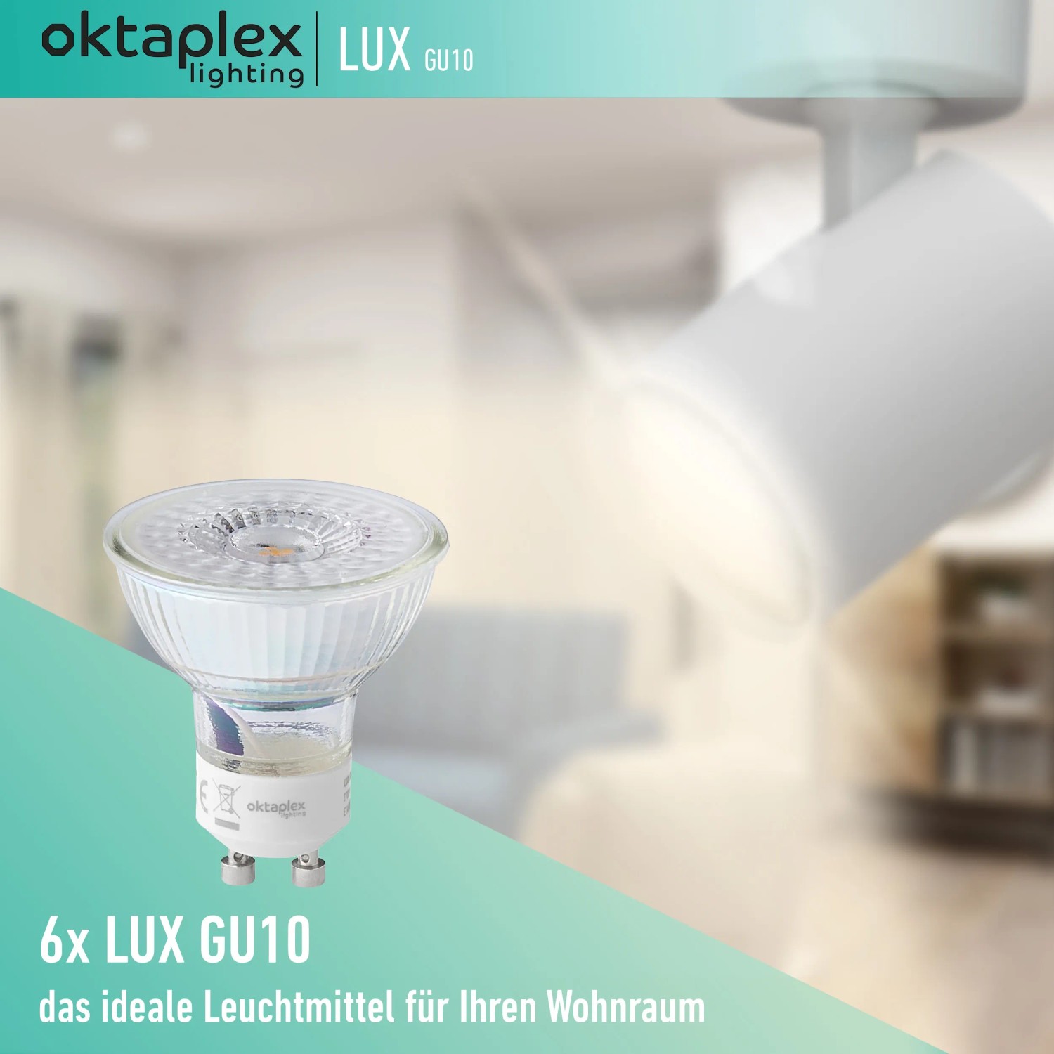 Oktaplex Lux GU10 6er Set LED Leuchtmittel 3000K Warmweiß 400lm 4,8W 230V kaufen bei OBI