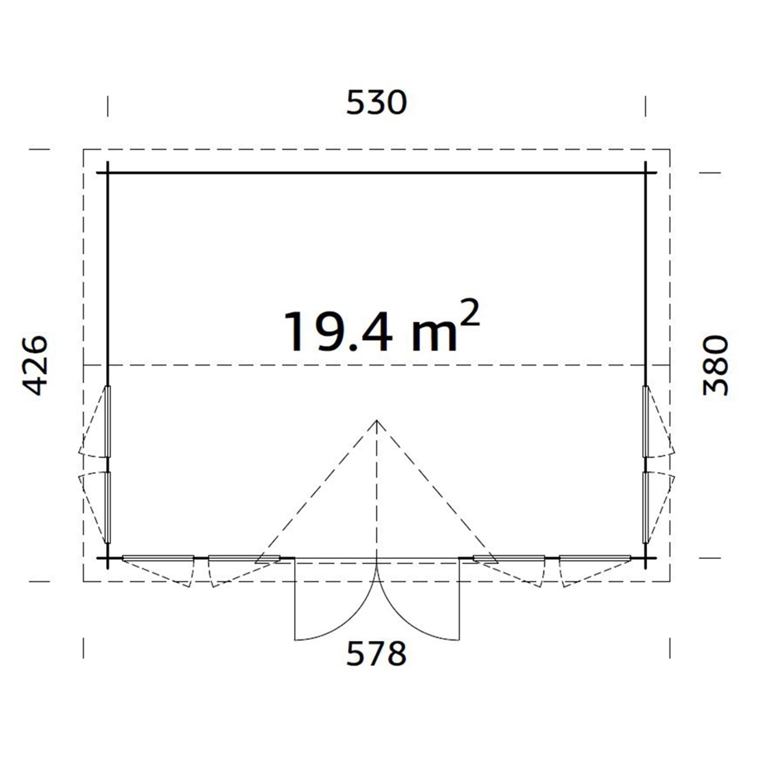 Palmako Claudia Holz-Gartenhaus Grau Satteldach Tauchgrundiert 530 cm x ...