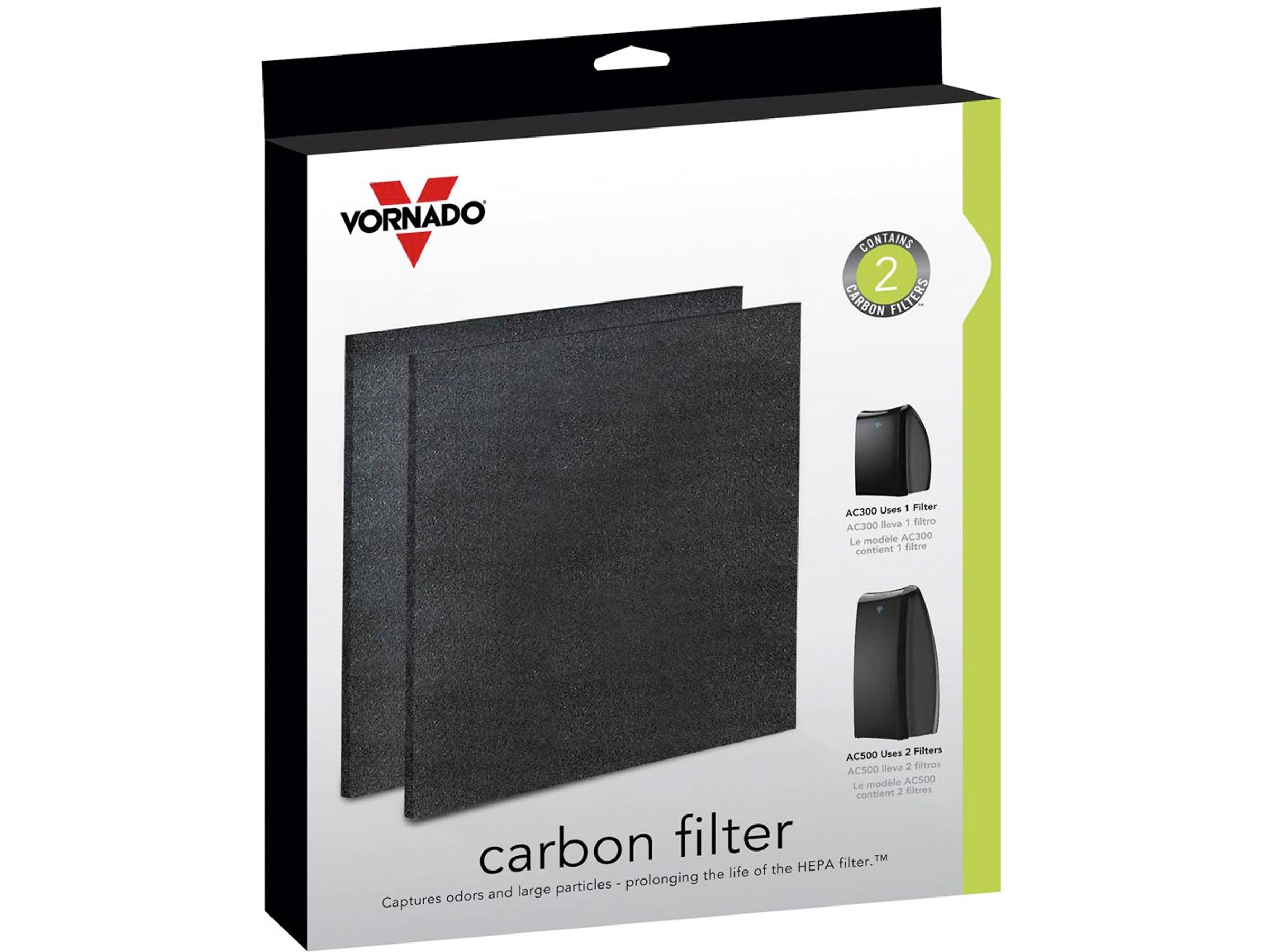 Vornado Aktivkohlefilter fur True HEPA Luftreiniger AC300 AC500 Filter 2er Set