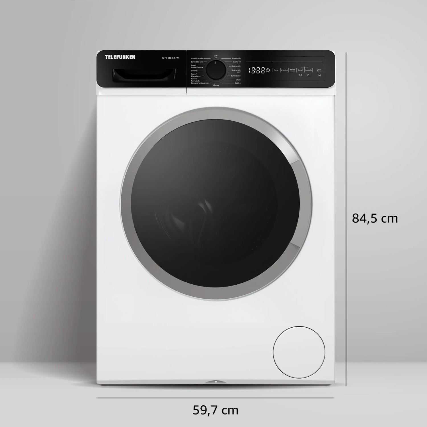 Telefunken Waschmaschine 9kg 1400 U/Min. Dampffunktion Inverter Motor ...