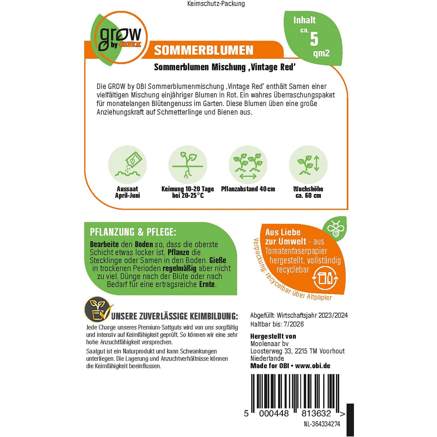 GROW by OBI Sommerblumen Mischung "Vintage Red" kaufen bei OBI