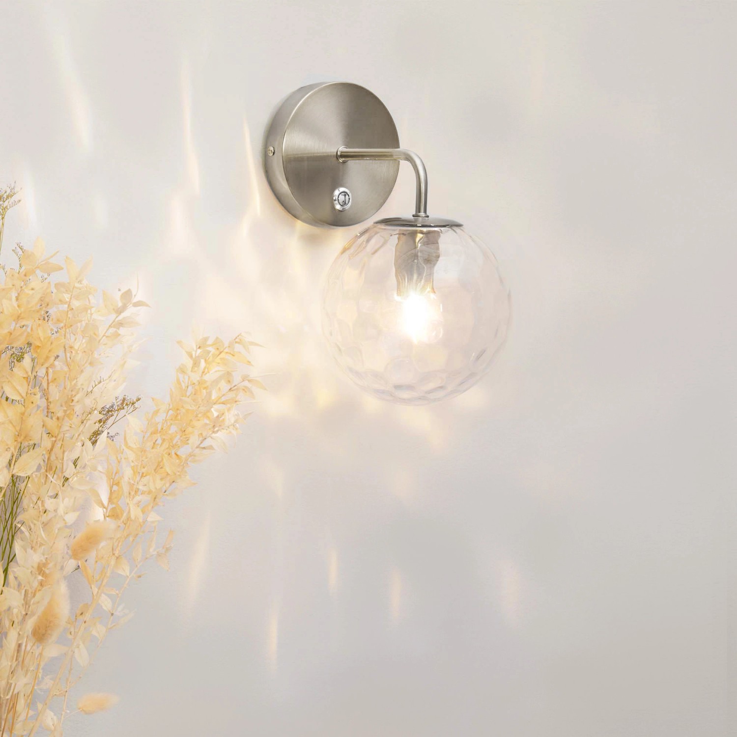 Teamson Home Klarglas Wandlampe mit Touch Dimmer Silber Design kaufen ...