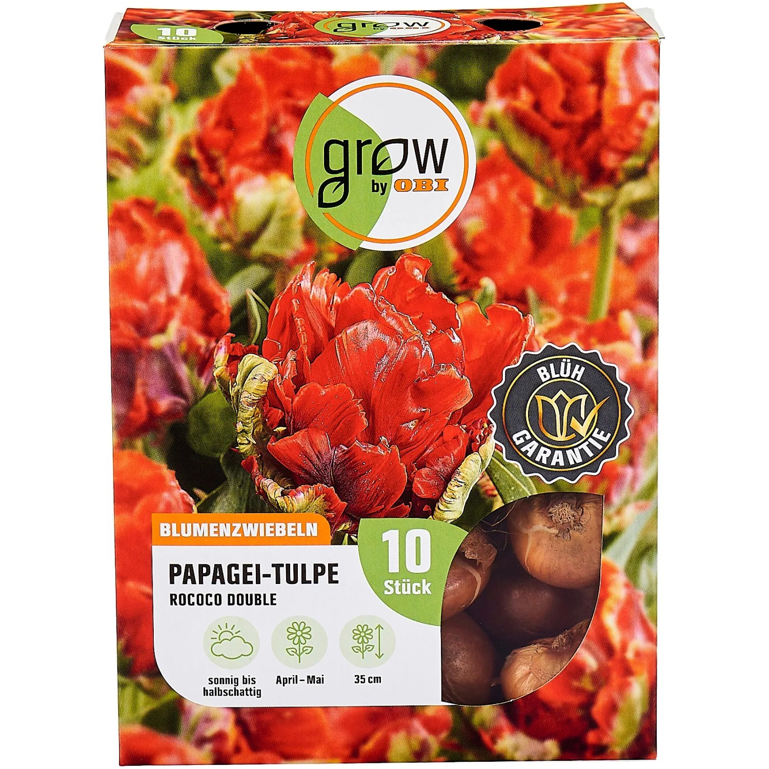 GROW by OBI Tulpen-Blumenzwiebel Rot "Rococo Double" 10 Stück Tulipa ...
