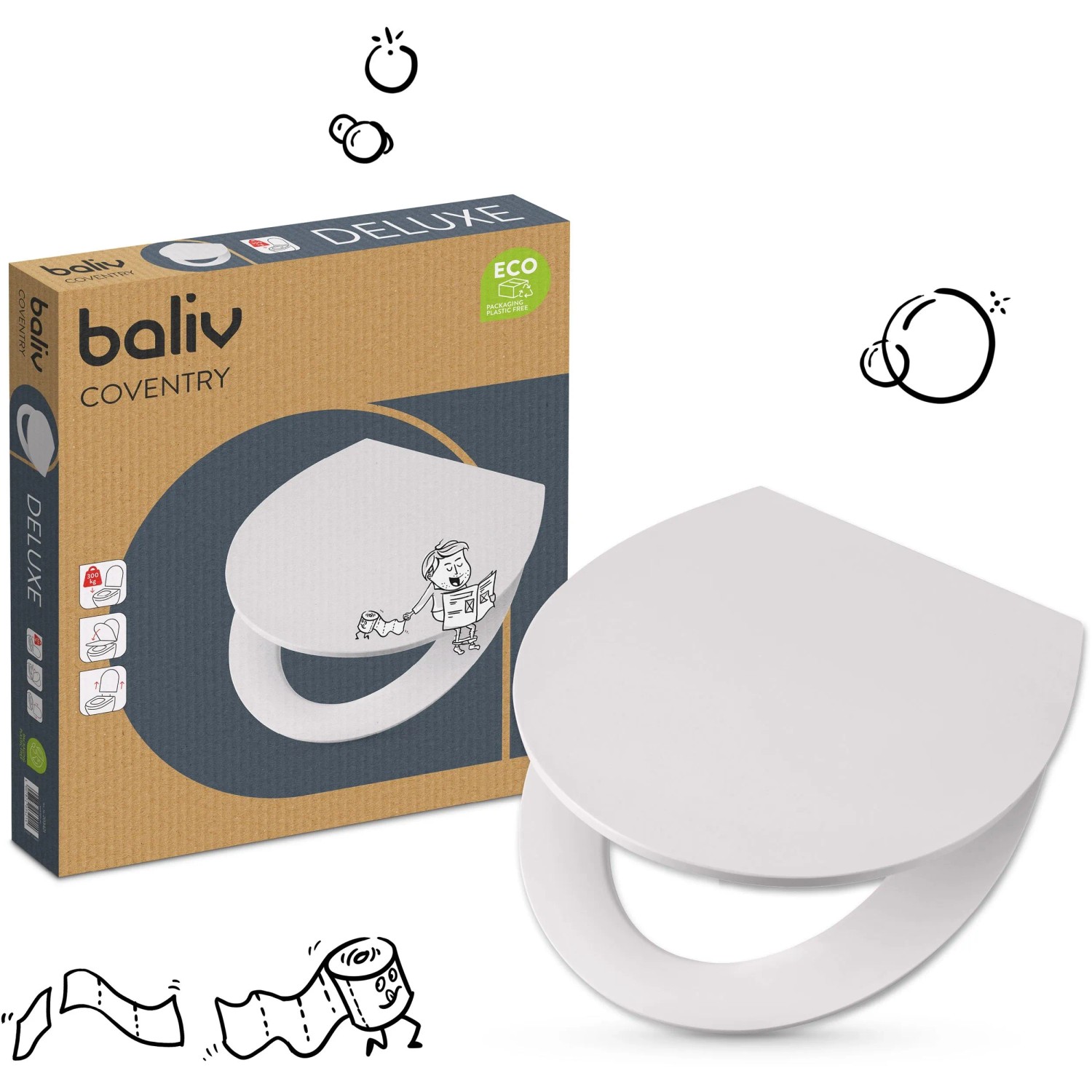 baliv Duroplast WC-Sitz Coventry Deluxe mit Absenkautomatik Weiß ...