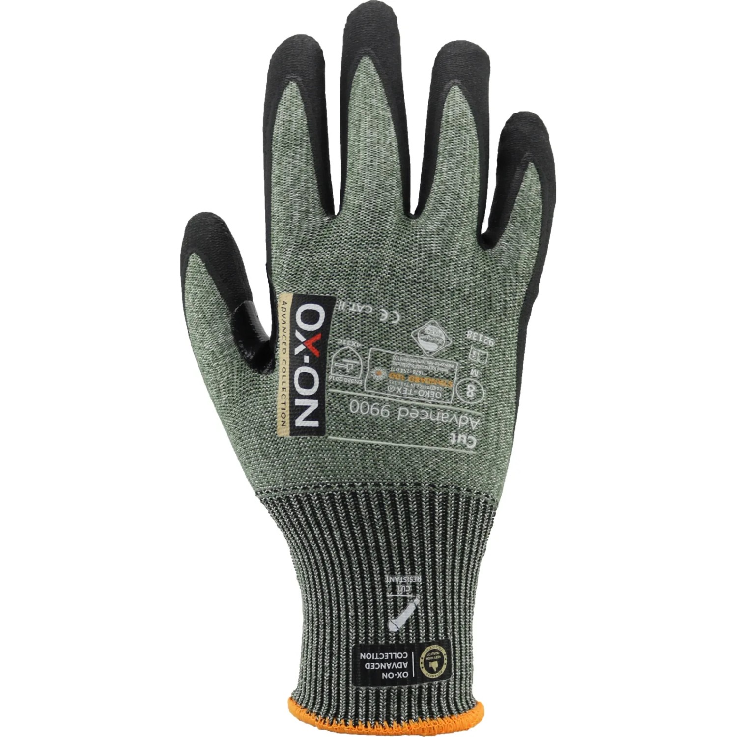 OX-ON Handschuh Cut Advanced 9900 Cut Level C Schwarz-Grün Gr. 10 ...