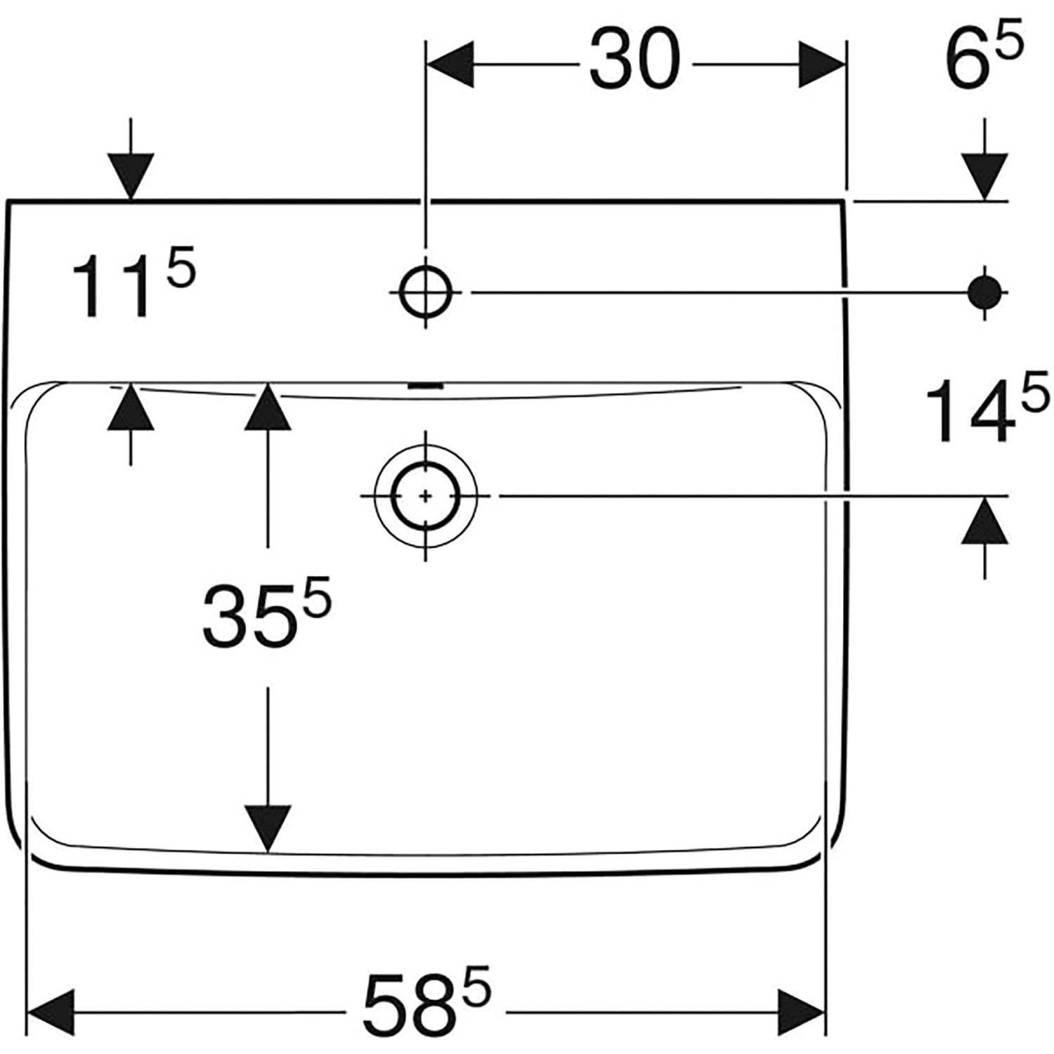 Geberit Waschbecken Renova Plan 60 cm x 48 cm Weiß kaufen bei OBI