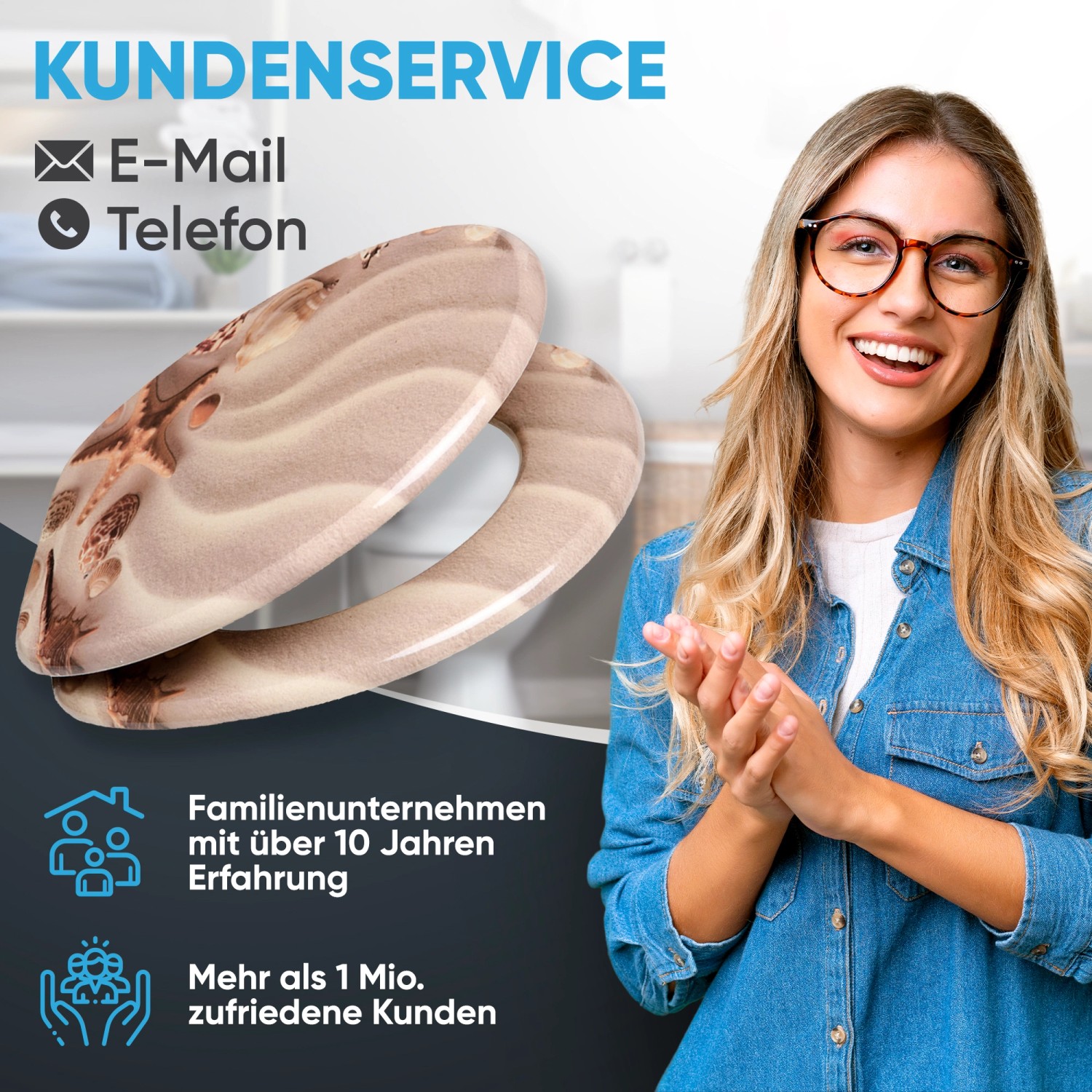 Sanilo WC Sitz mit Absenkautomatik Sanibel, Hochwertiger und Stabiler Toilettendeckel aus Holz ...