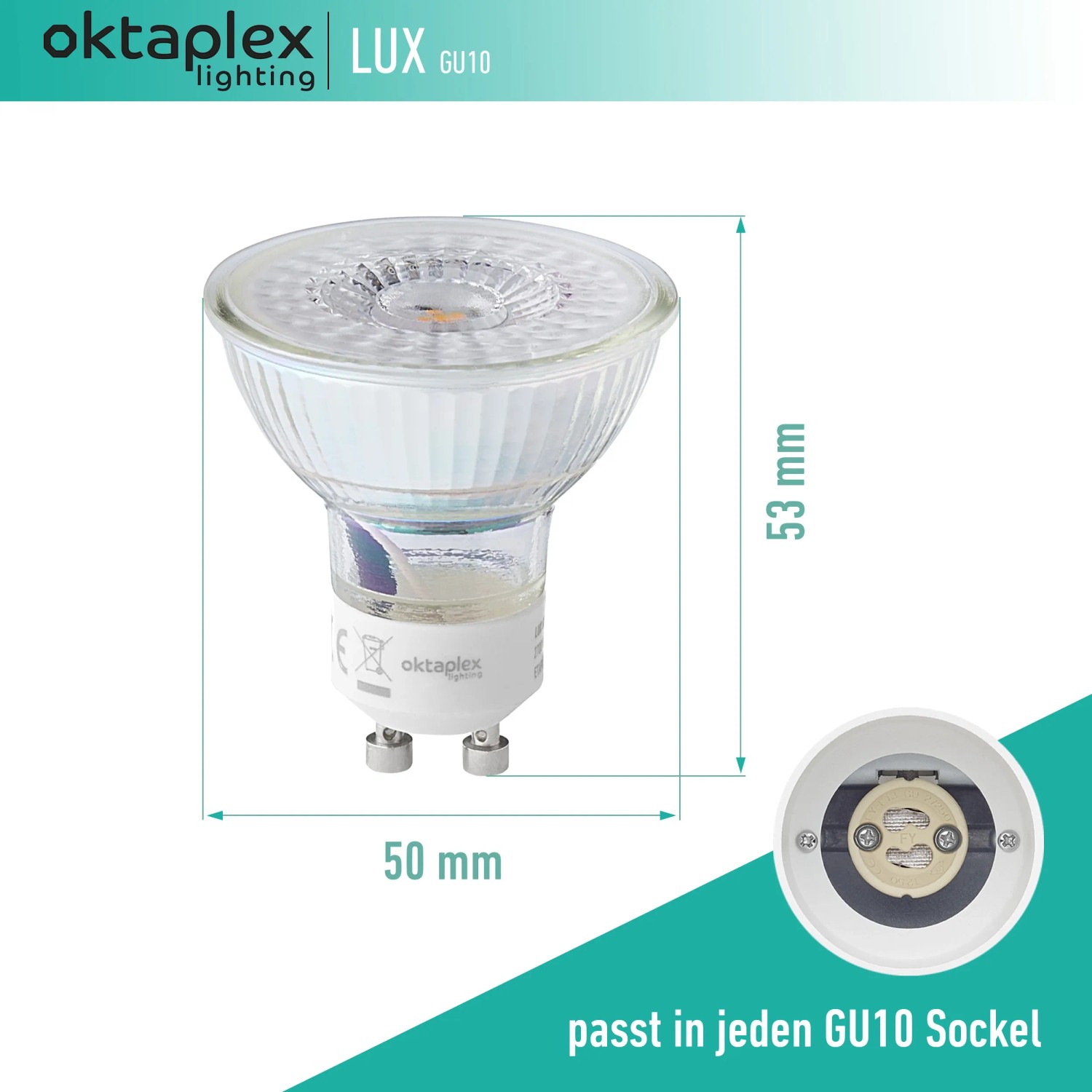 Oktaplex Lux GU10 3-Step Dimmbar 6er Set LED 2700K Warmweiß 400lm 4,8W 230V kaufen bei OBI