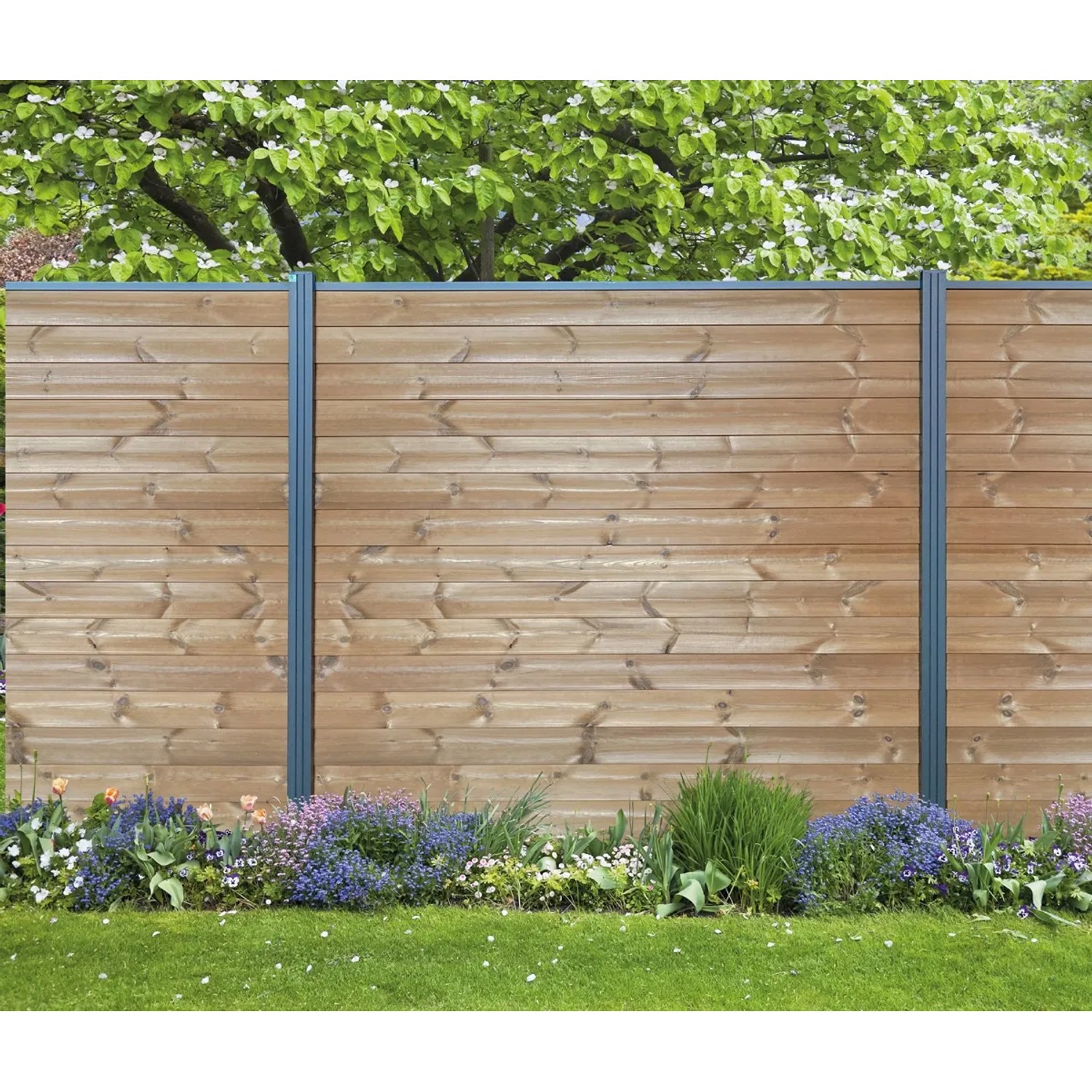 elephant® 7 Zaunbretter Thermo Line 179 cm x 12 cm x 1,2 cm Natur ...