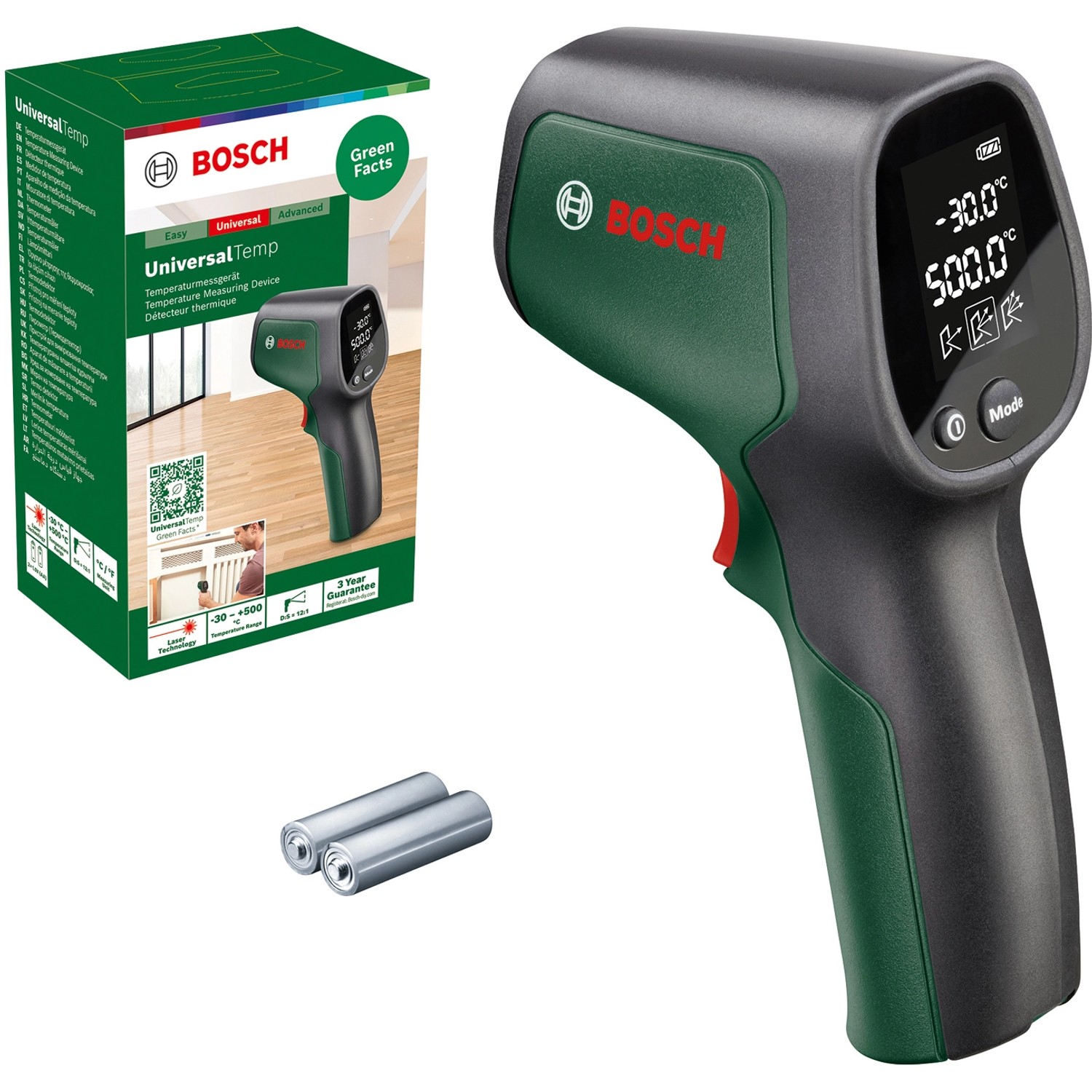 Bosch Infrarot-Thermometer UniversalTemp -30°C bis +500°C, 3 ...