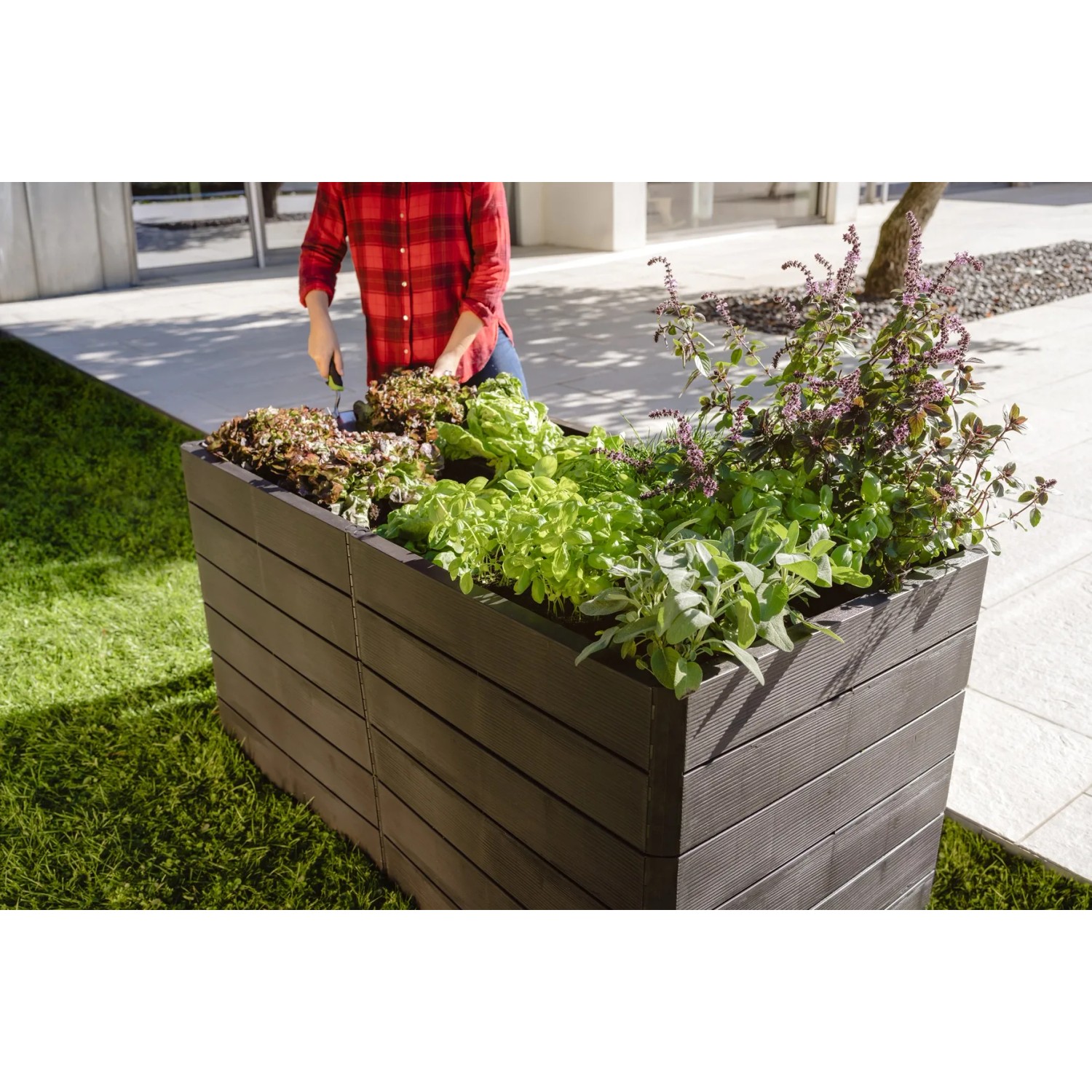Garantia Hochbeet-System 2 L Ergo Quadro 75 cm x 160 cm x 80 cm Wood ...